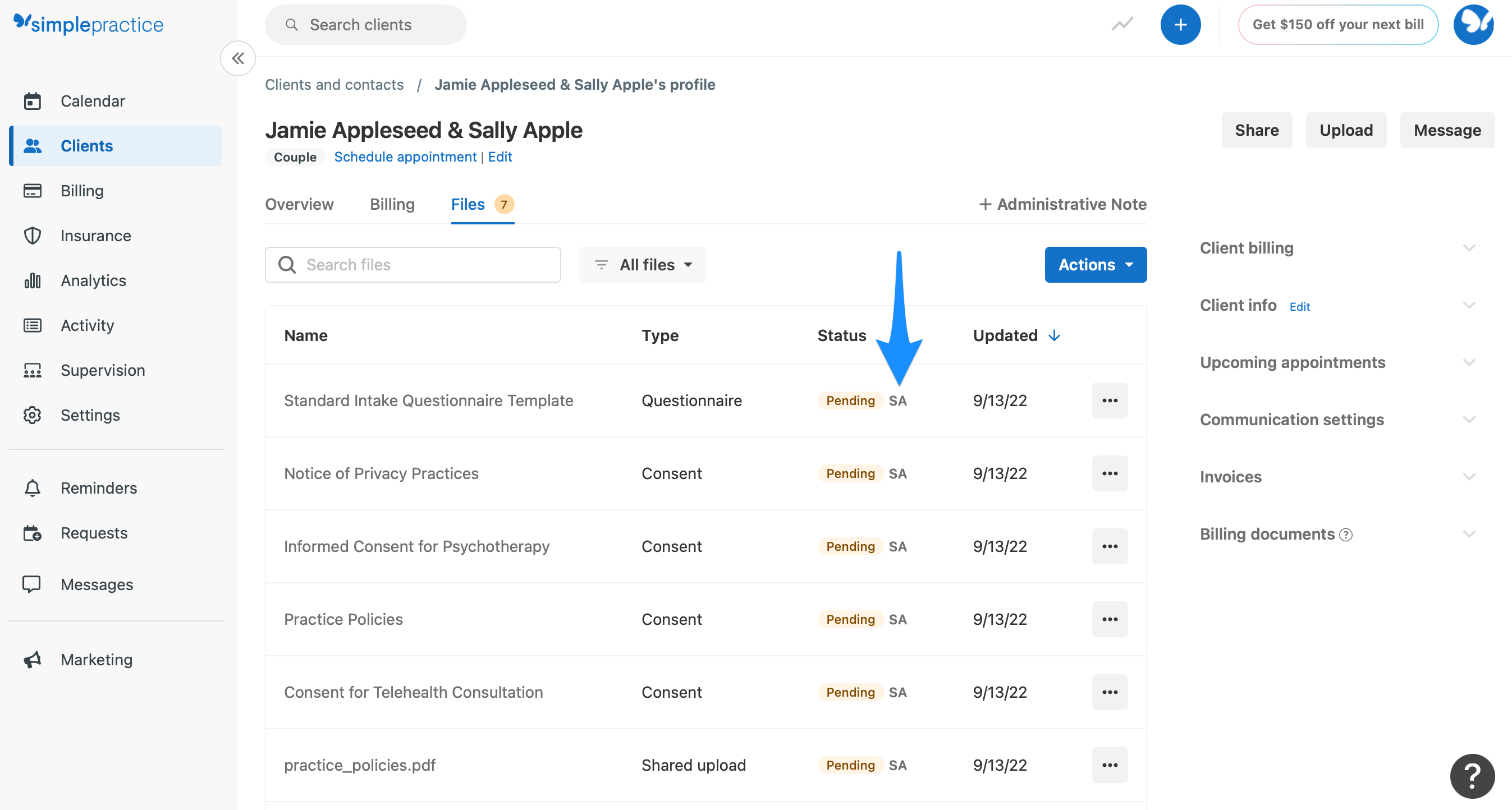 Enhanced Client Management for couples – SimplePractice Support