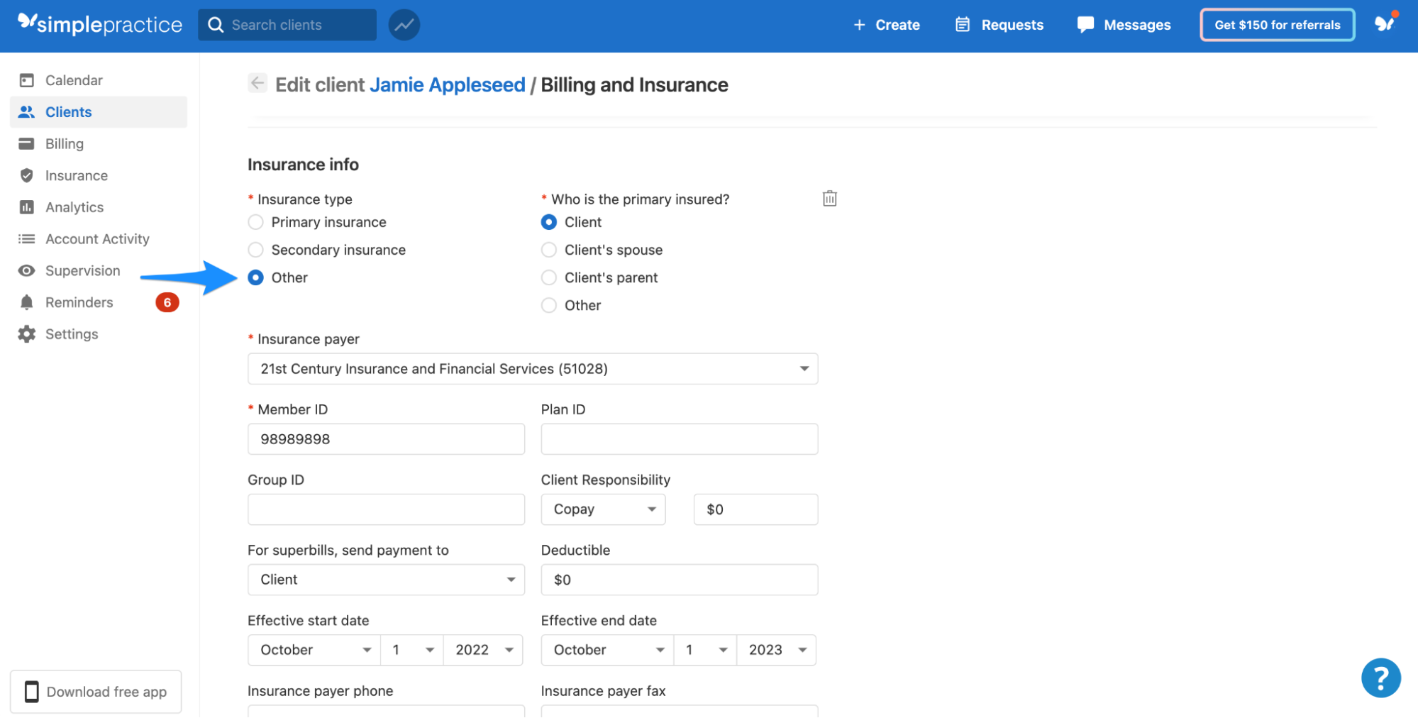 Setting up insurance billing for your clients – SimplePractice Support
