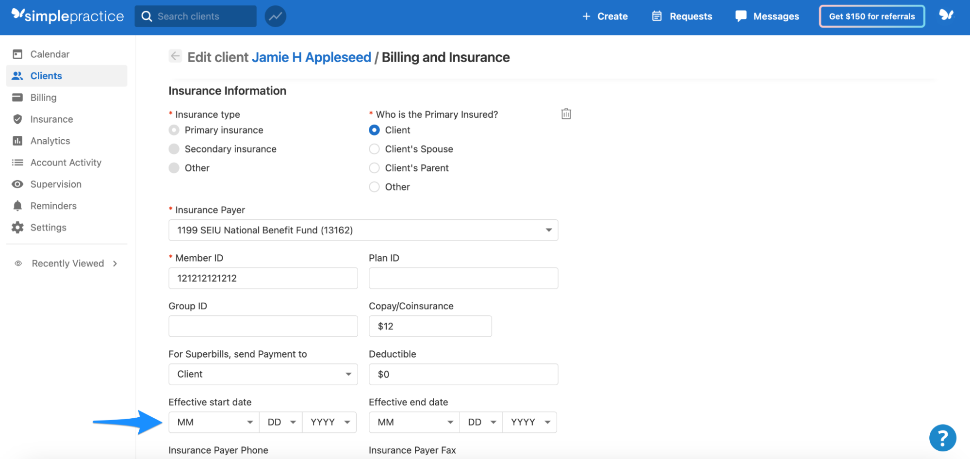 Setting up insurance billing for your clients – SimplePractice Support
