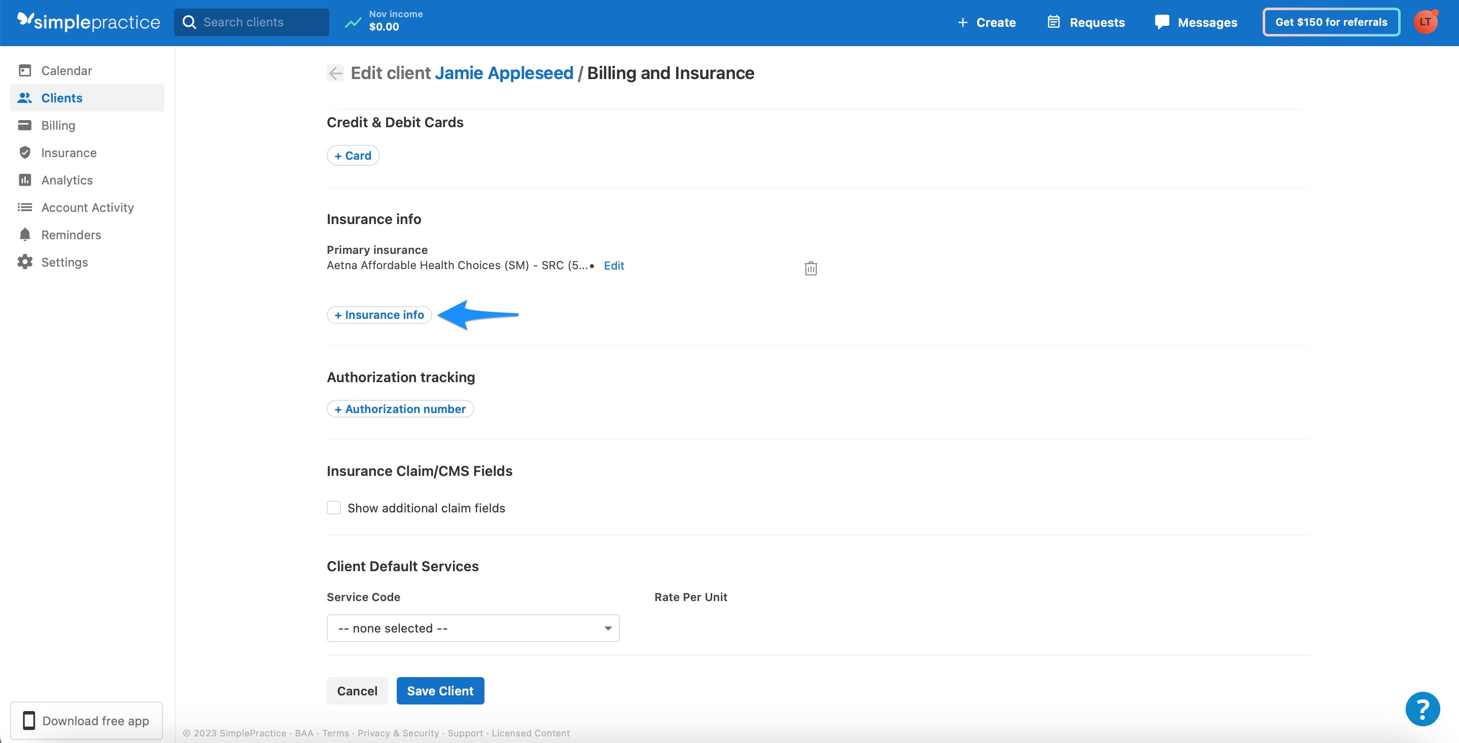 Filing secondary insurance claims – SimplePractice Support