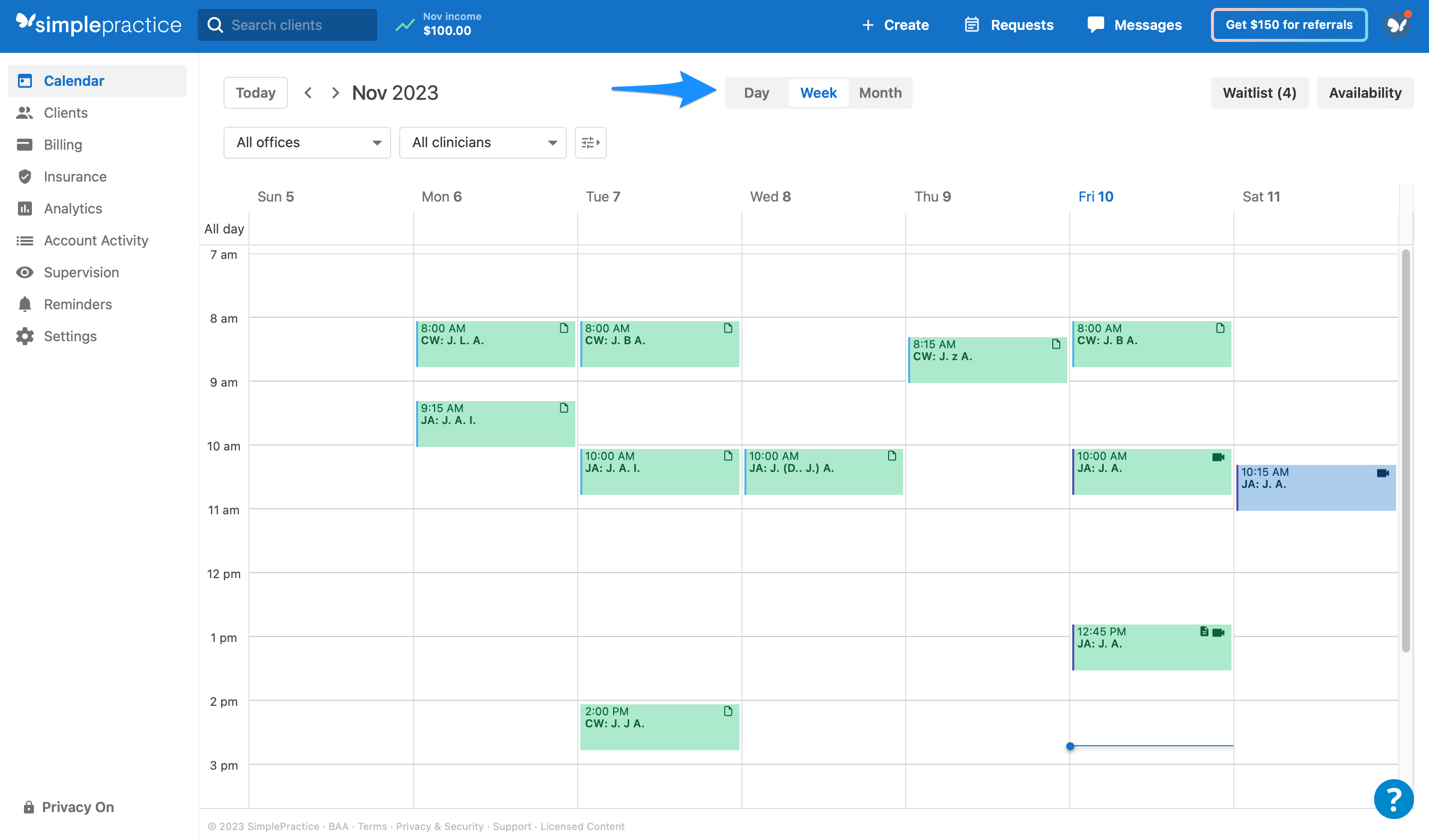 Using your calendar in a group practice – SimplePractice Support