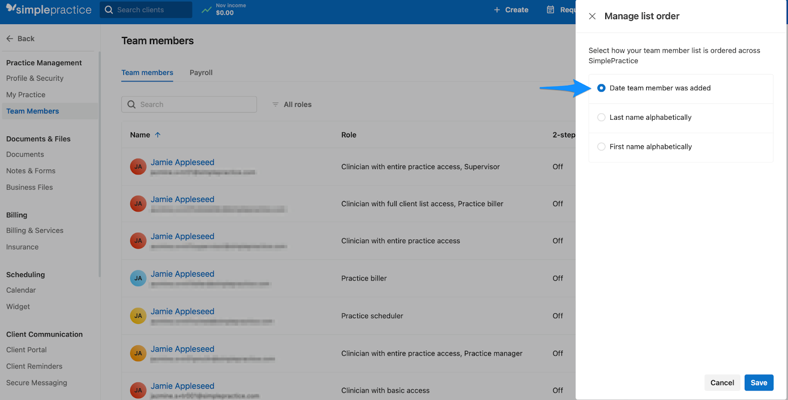 Adding and managing team members – SimplePractice Support