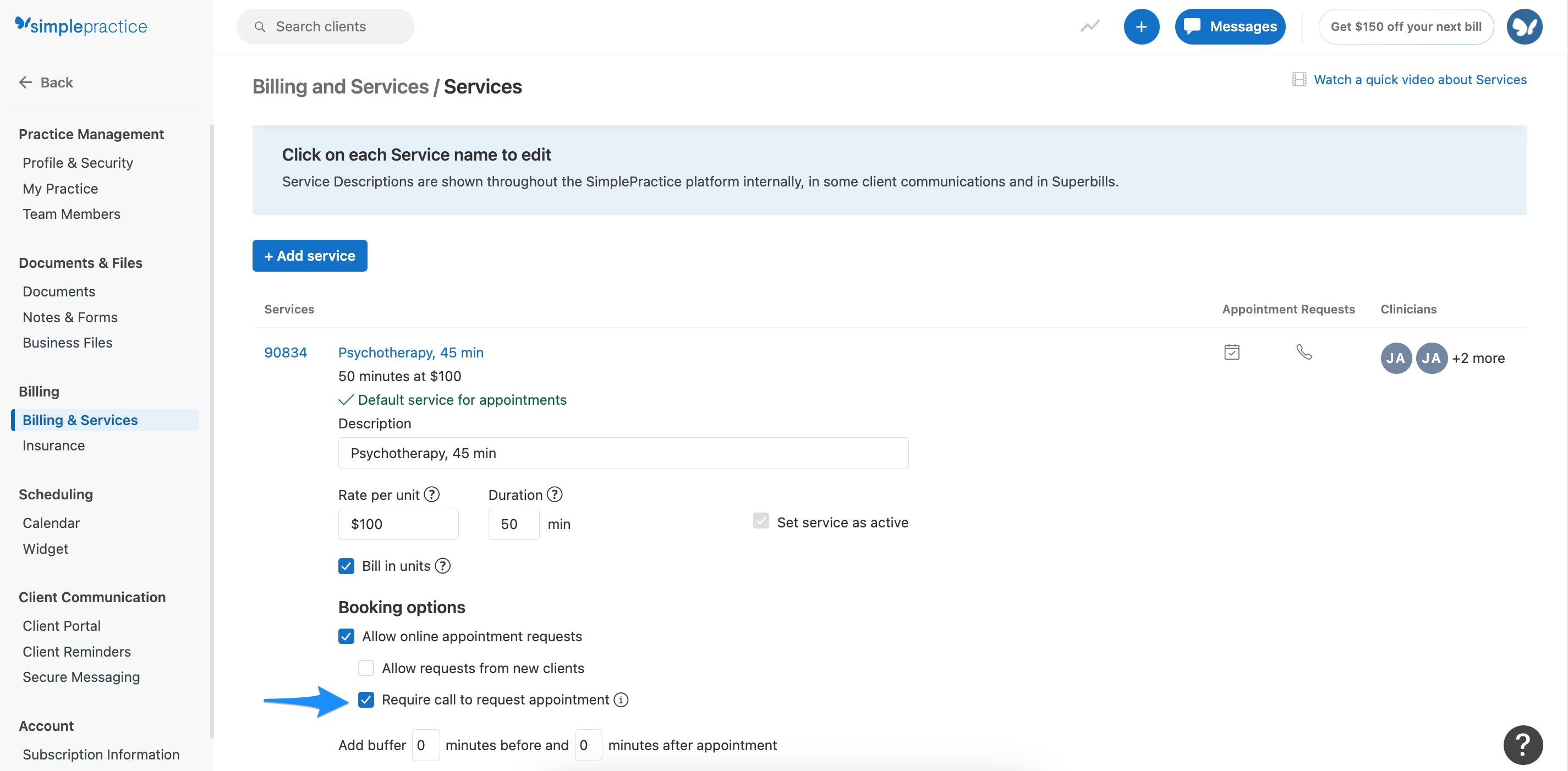 Enabling online appointment requests – SimplePractice Support