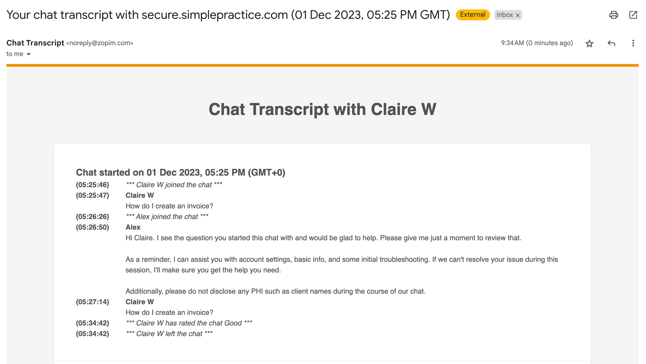 Getting support with Live Chat – SimplePractice Support