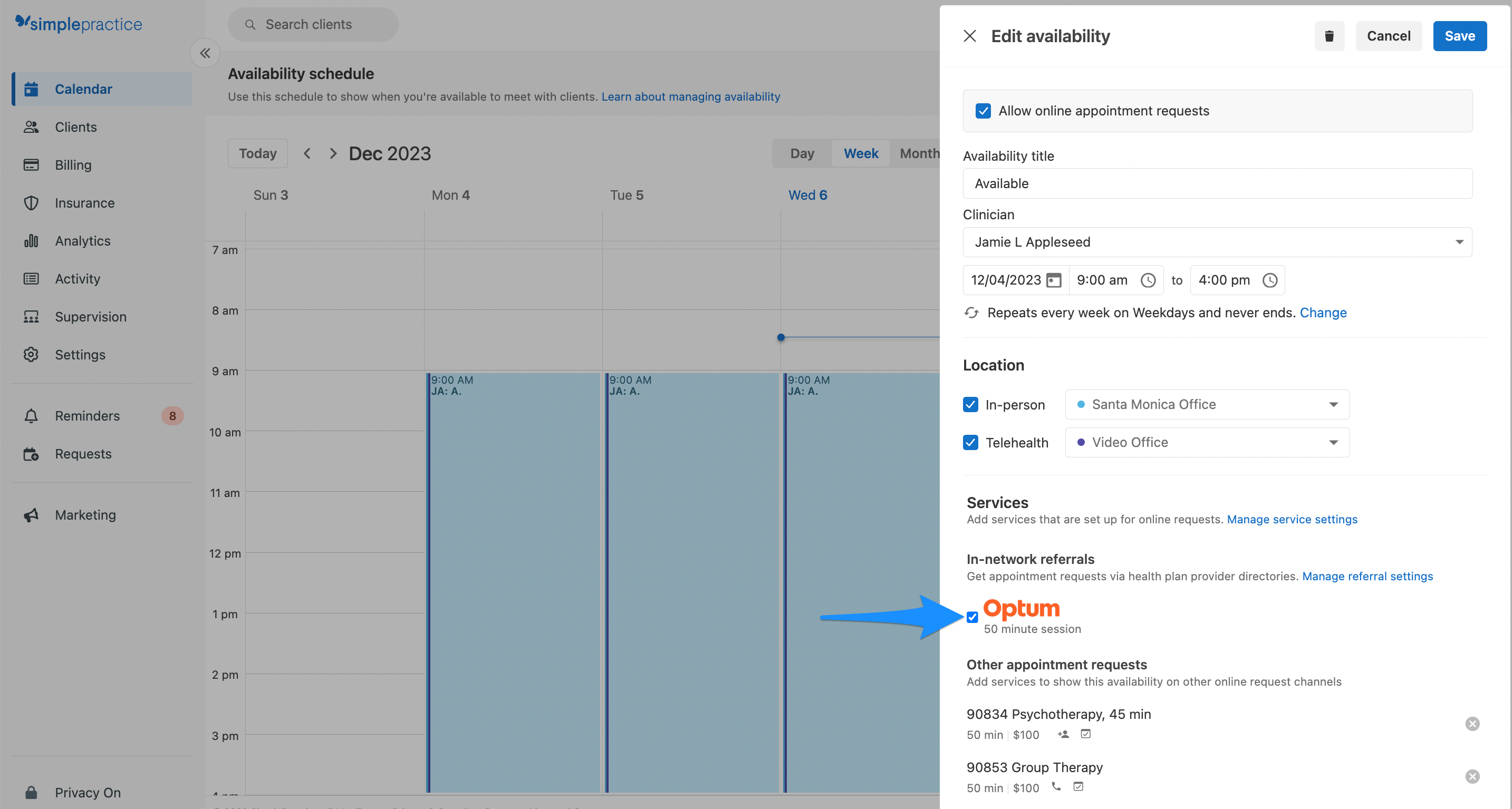 Managing your availability for in-network client referrals ...