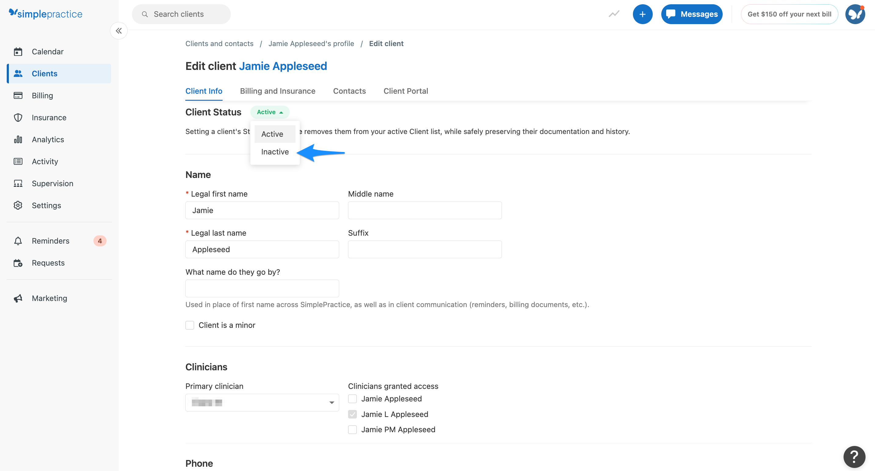 Adding a new client and navigating your Clients and contacts list – SimplePractice Support