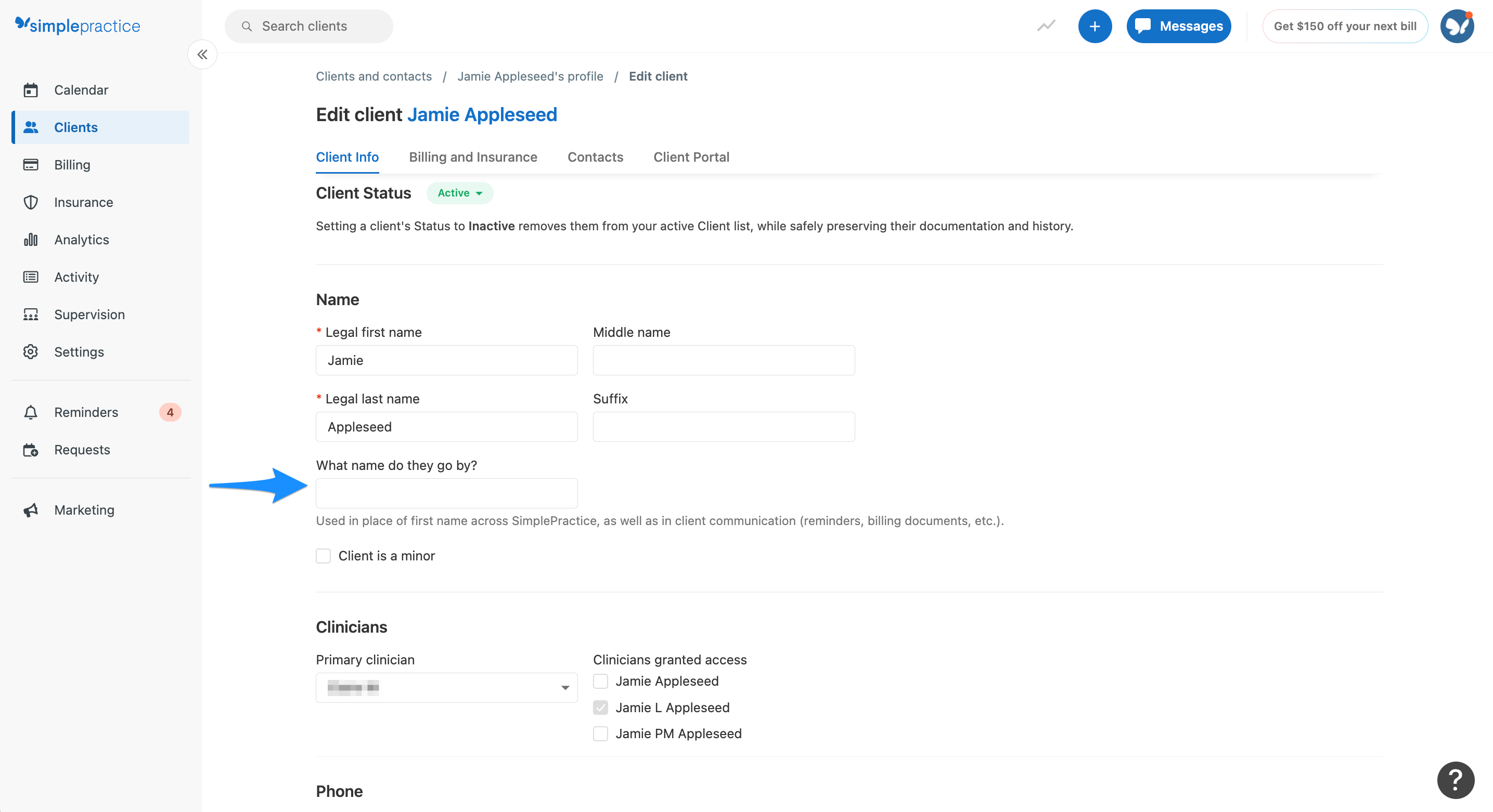 Adding a new client and navigating your Clients and contacts list – SimplePractice Support