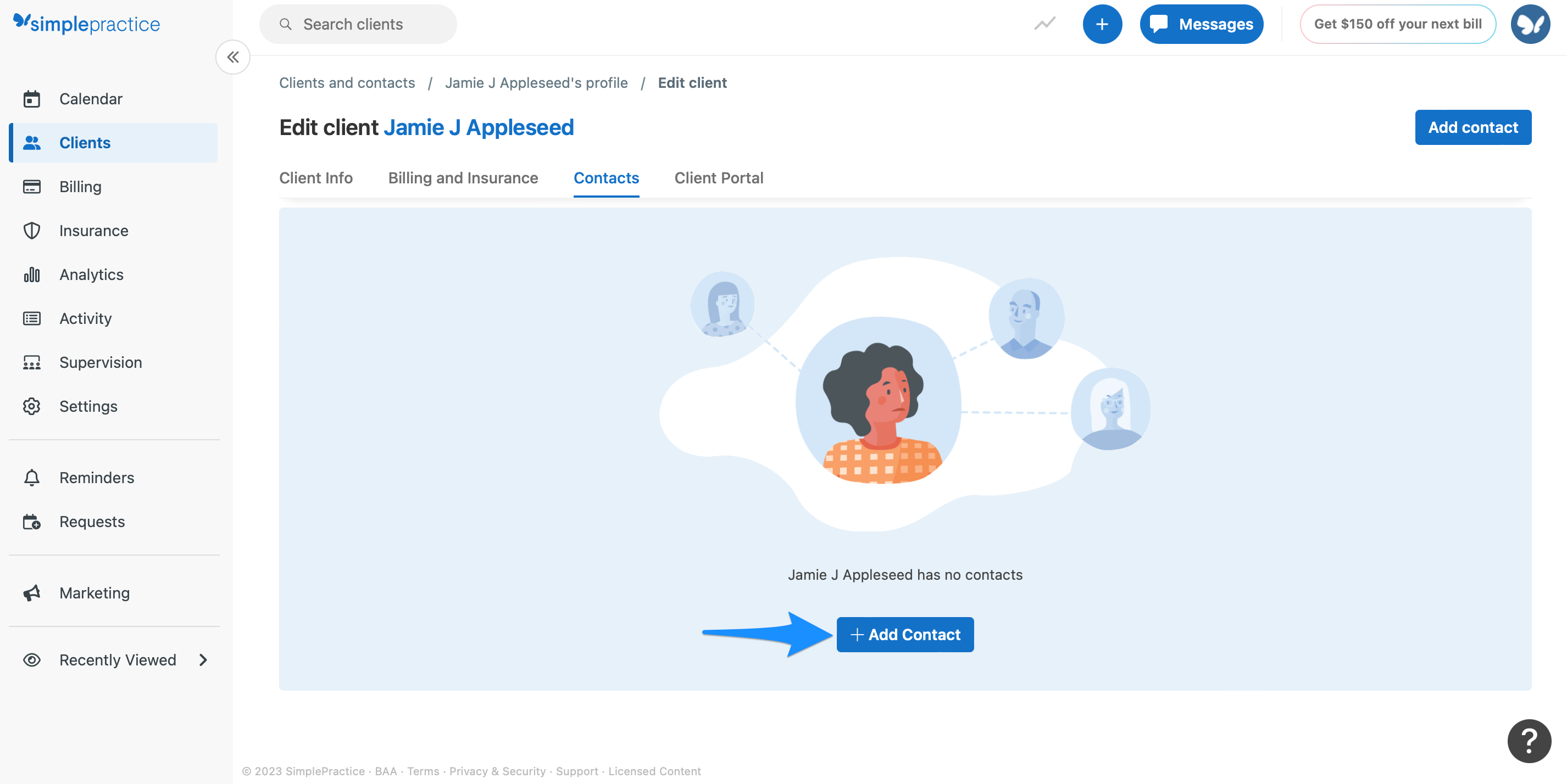Editing a client's information – SimplePractice Support