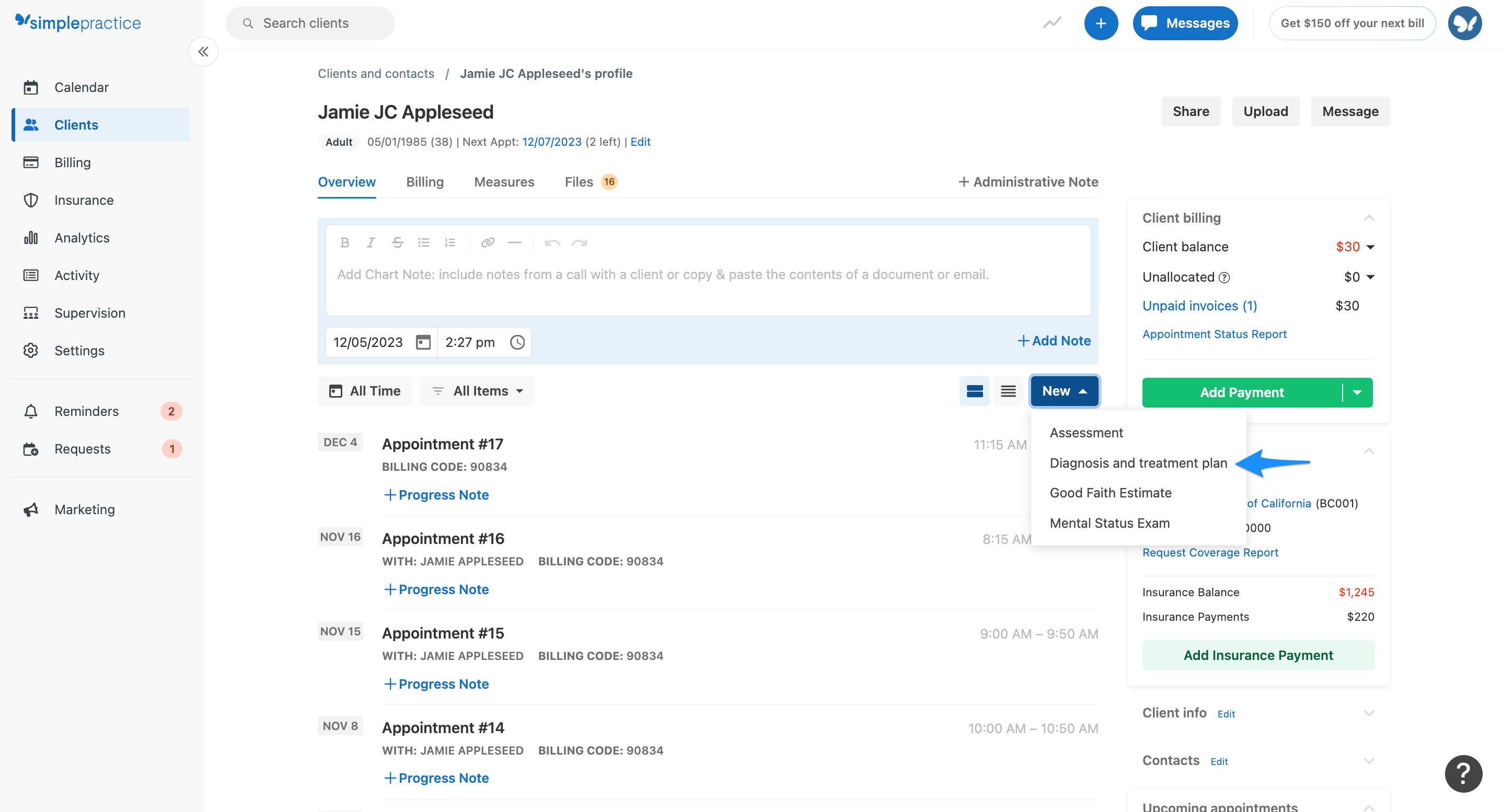 Creating superbills – SimplePractice Support
