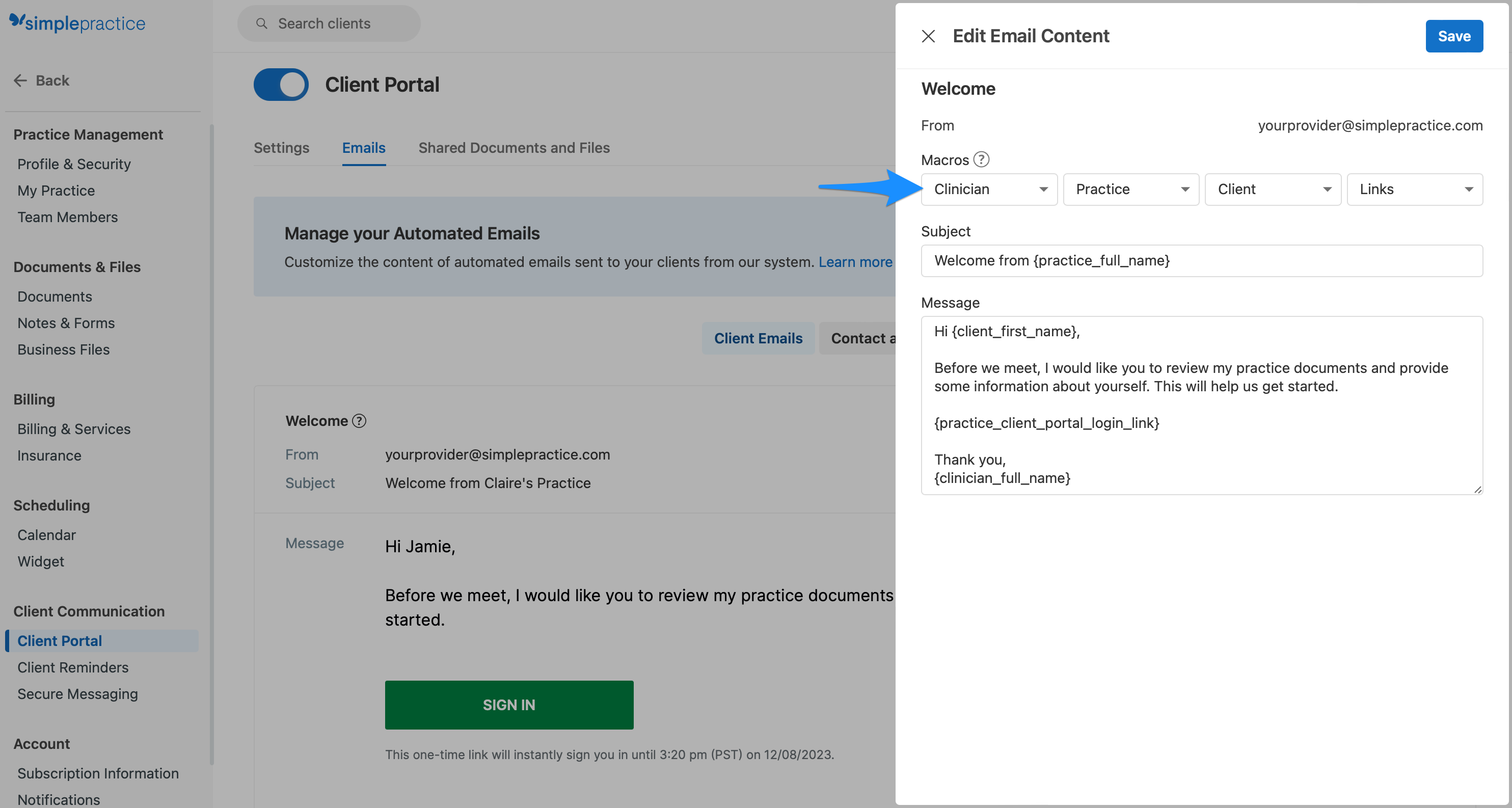 Setting up the Client Portal – SimplePractice Support