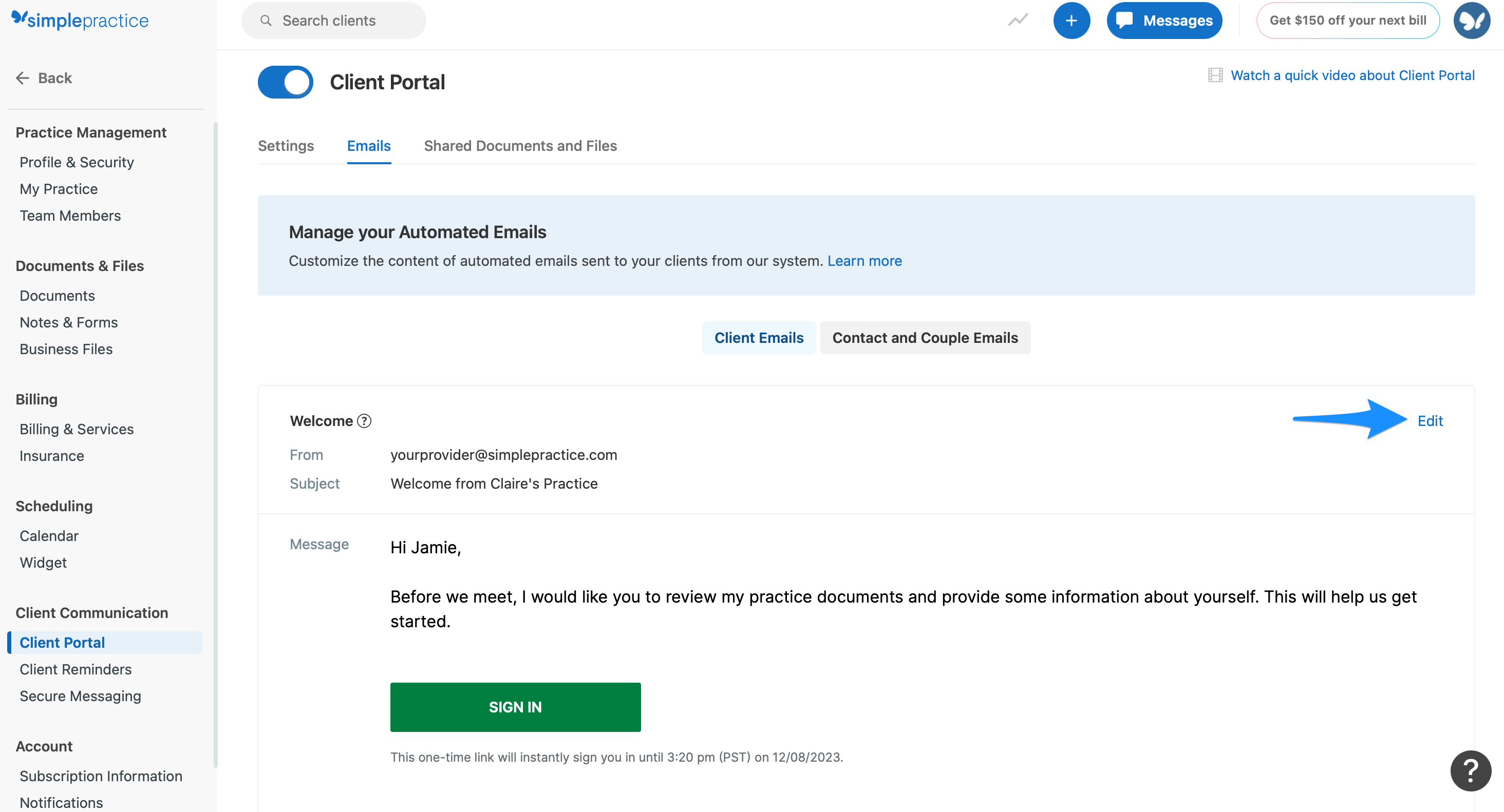 Setting up the Client Portal – SimplePractice Support