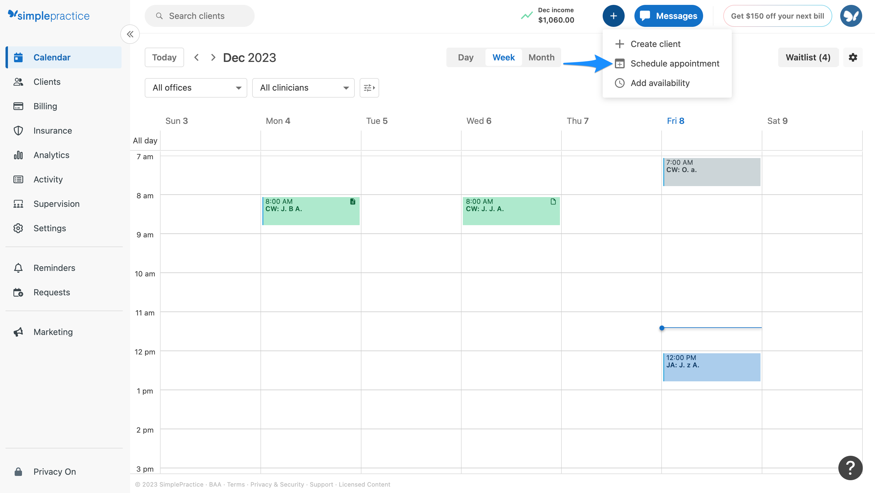 Adding and managing appointments – SimplePractice Support