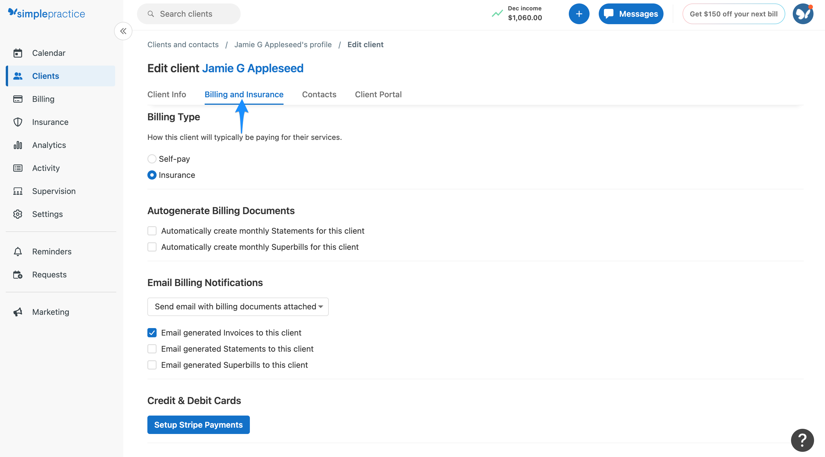 Using Authorization Tracking – SimplePractice Support