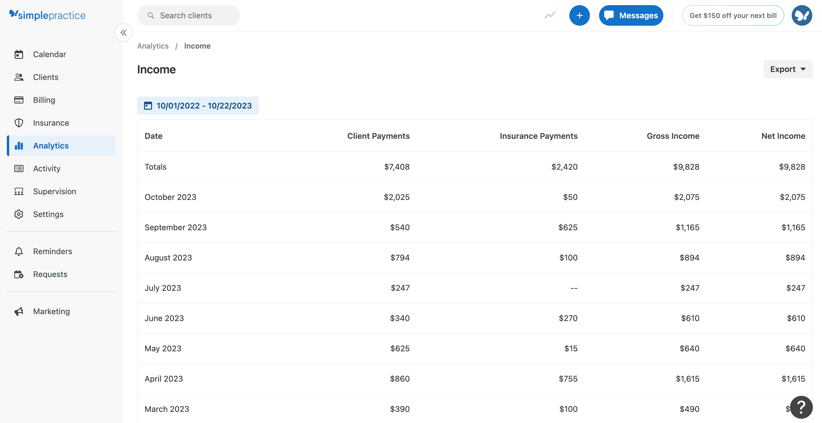Understanding your income reports – SimplePractice Support
