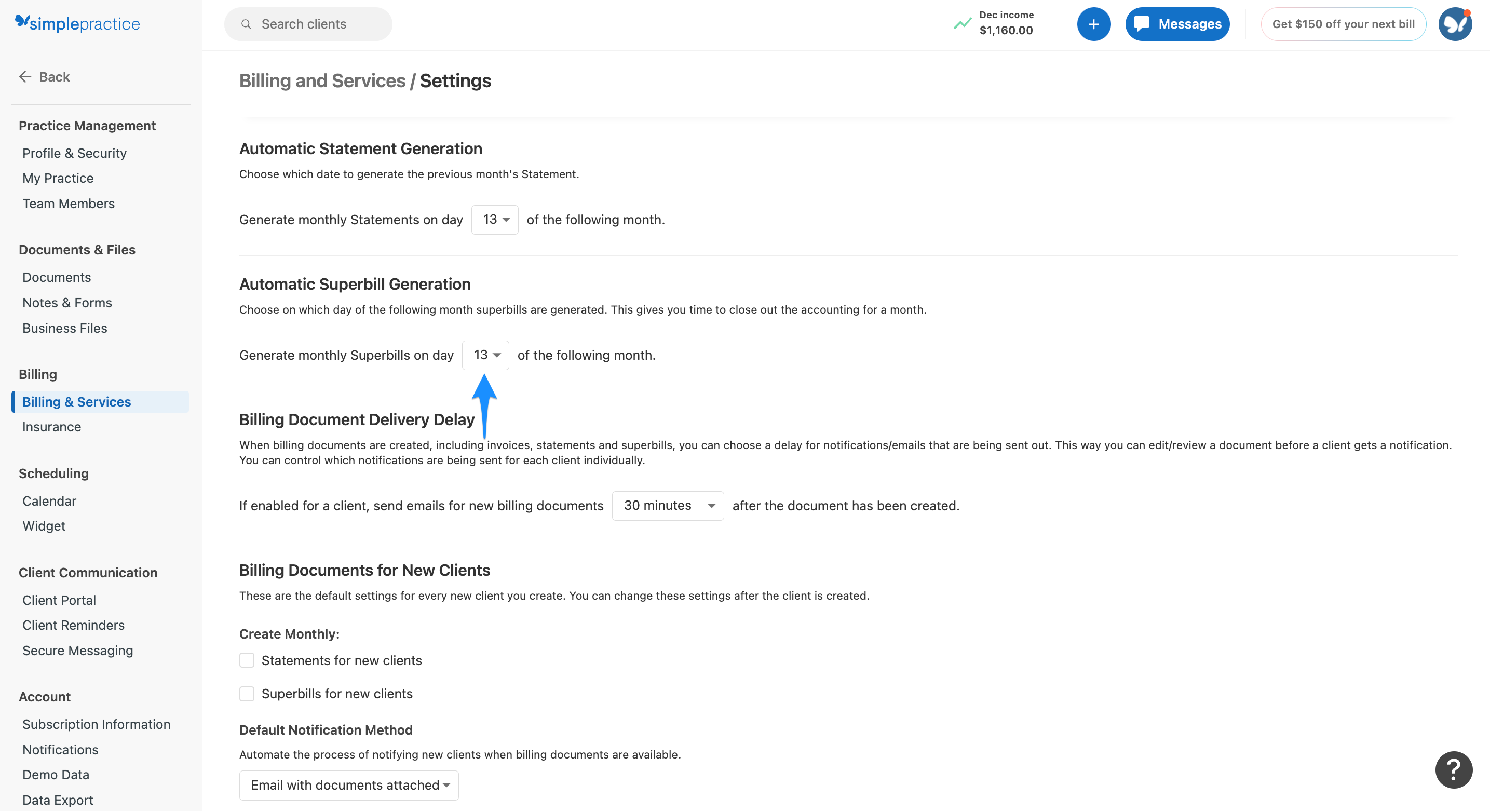 Creating superbills – SimplePractice Support