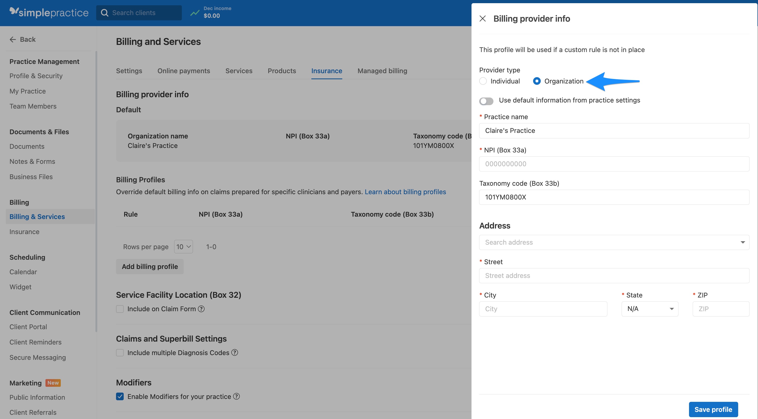 Getting started with insurance billing – SimplePractice Support