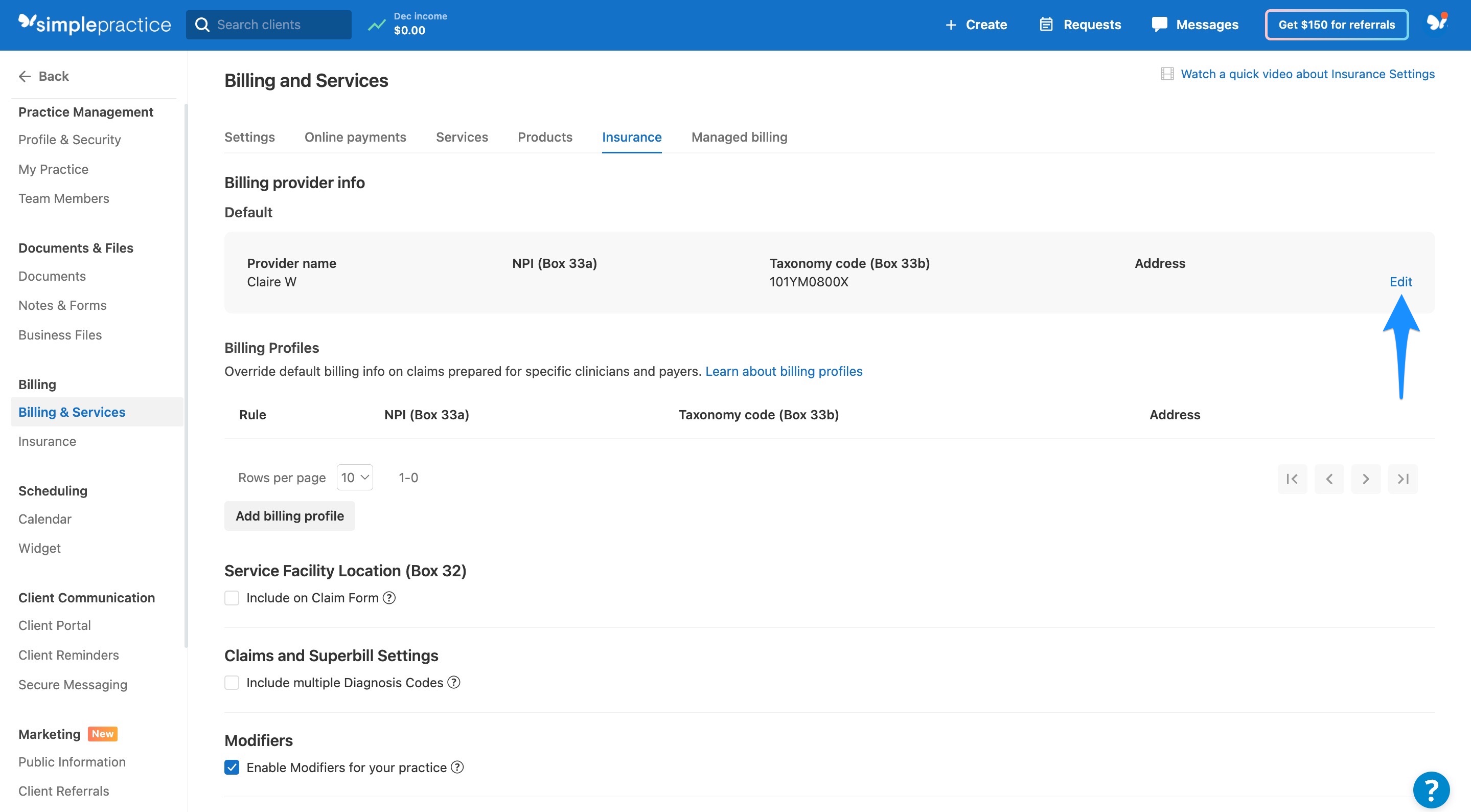 Getting started with insurance billing – SimplePractice Support