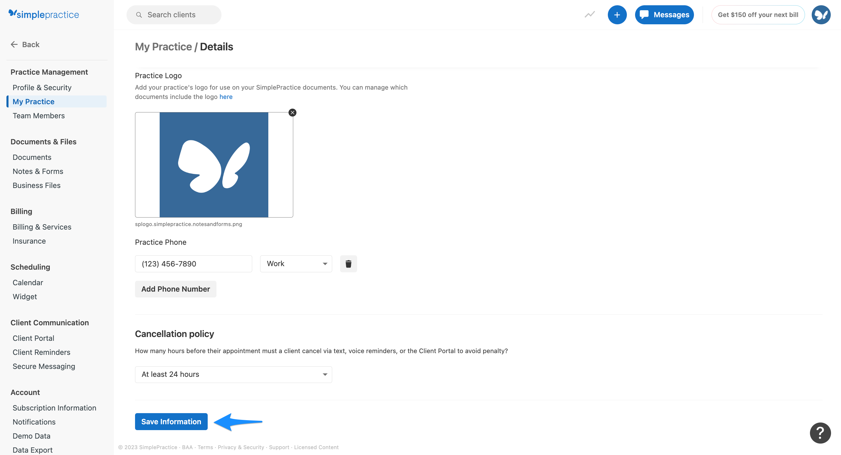Setting up your practice's cancellation policy – SimplePractice Support