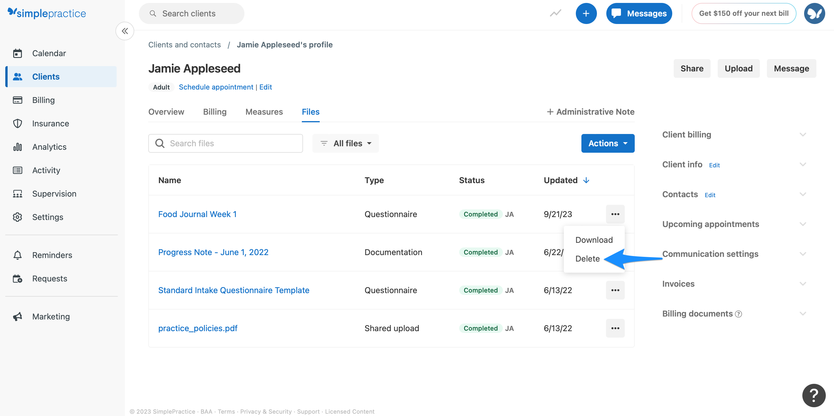 Sending Intake Forms And Documents To Clients Simplepractice Support