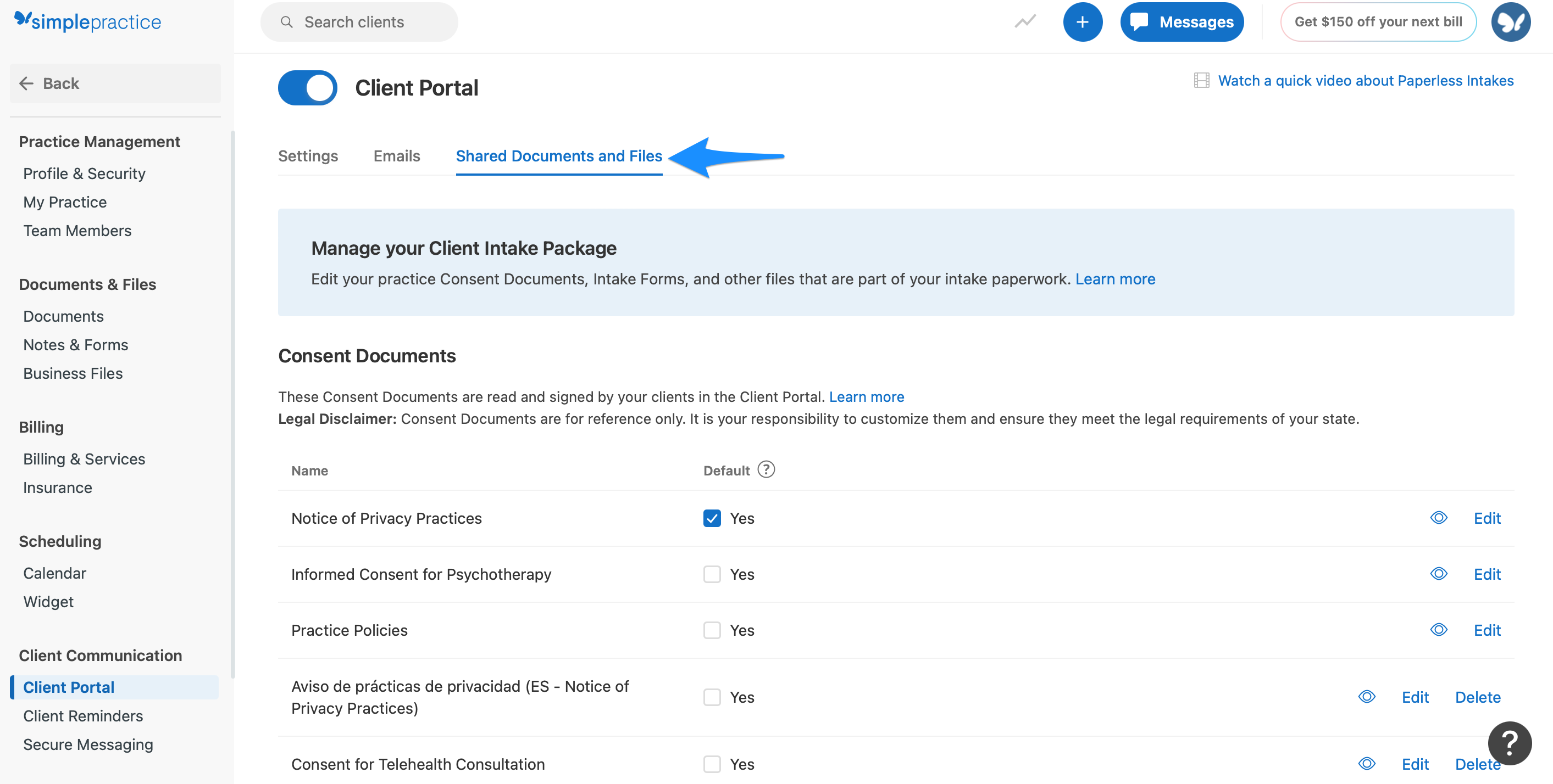 Sending intake forms and documents to clients – SimplePractice Support
