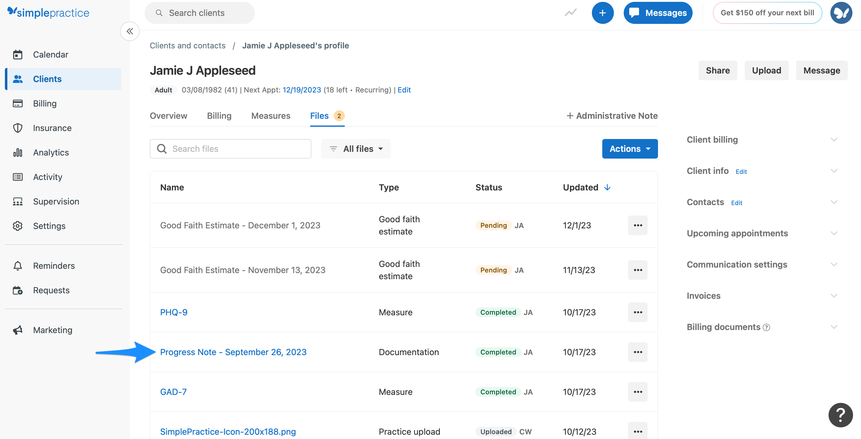 Sending intake forms and documents to clients – SimplePractice Support