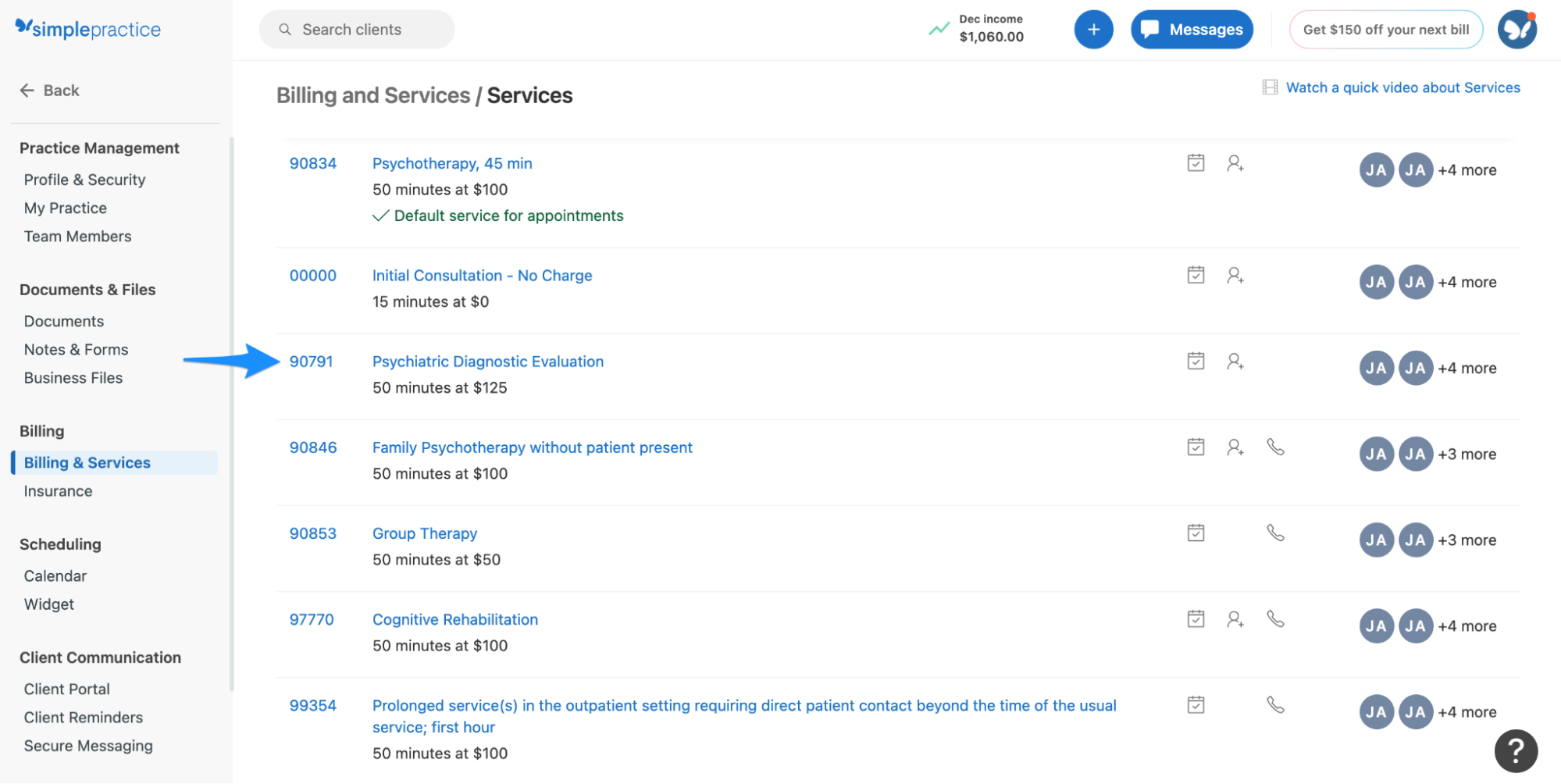 Setting default rates for clinicians – SimplePractice Support