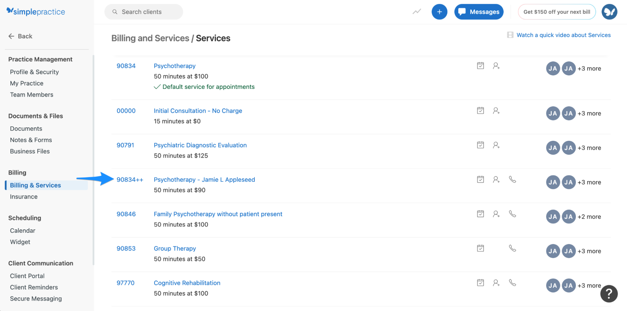 Setting default rates for clinicians – SimplePractice Support