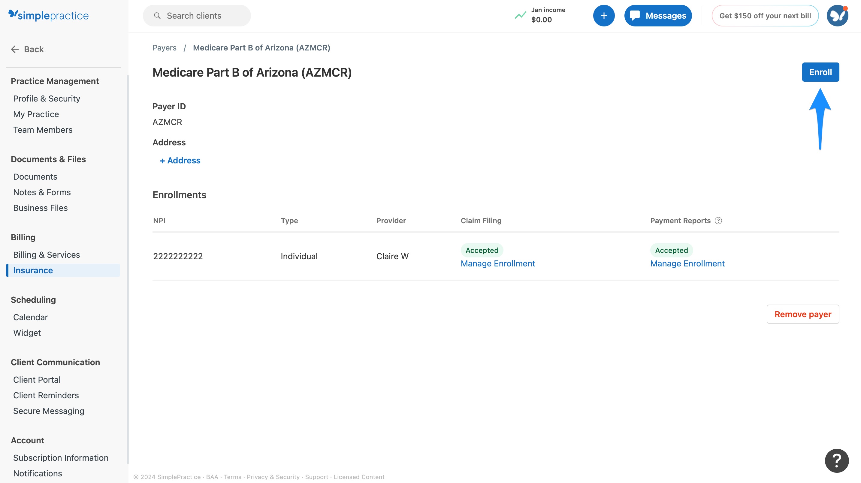 Submitting enrollments to file claims and receive Payment Reports ...