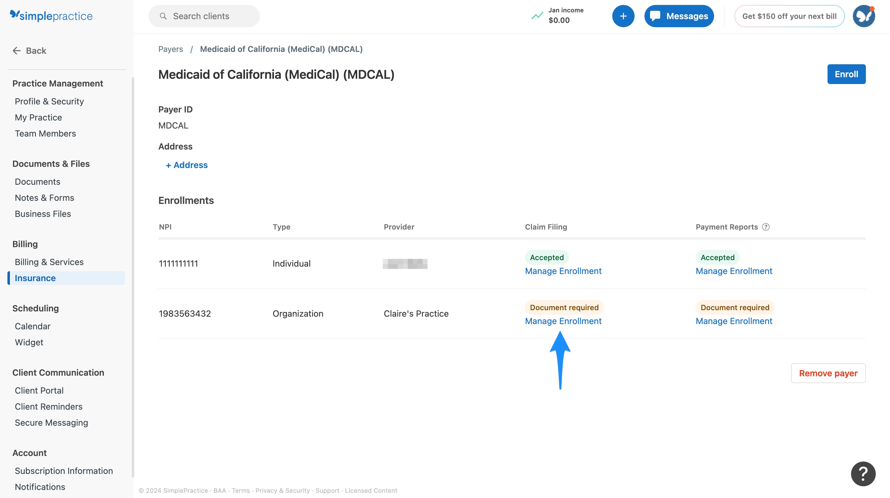 Submitting enrollments to file claims and receive Payment Reports ...