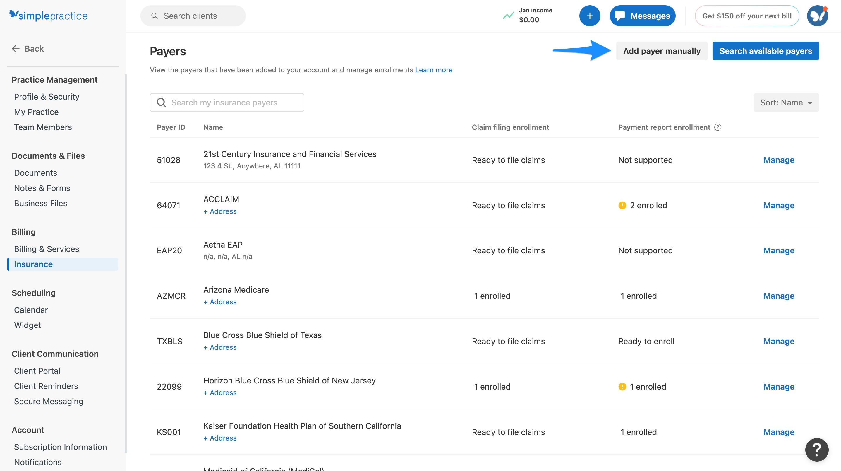 Submitting enrollments to file claims and receive Payment Reports ...