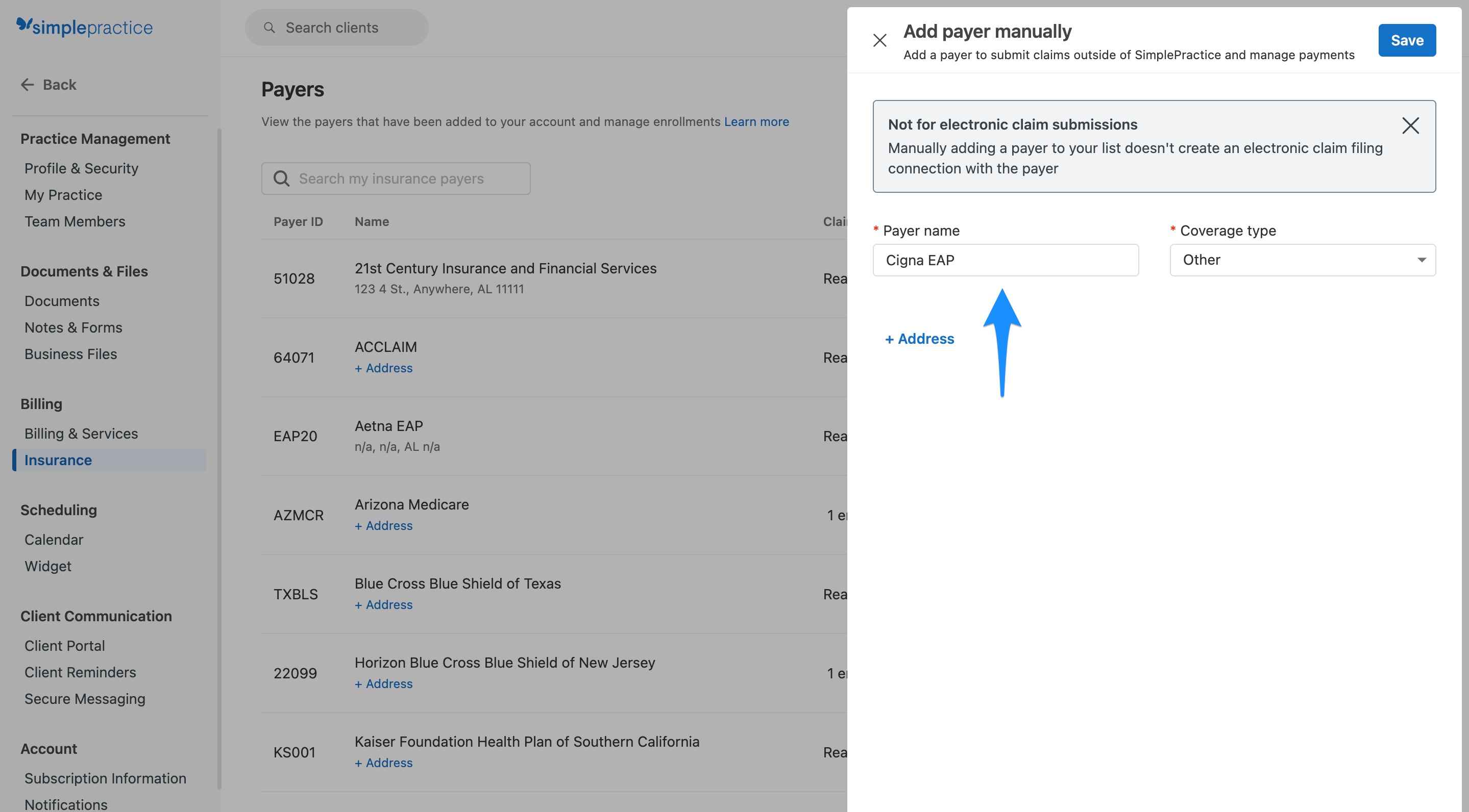 Submitting enrollments to file claims and receive Payment Reports – SimplePractice Support