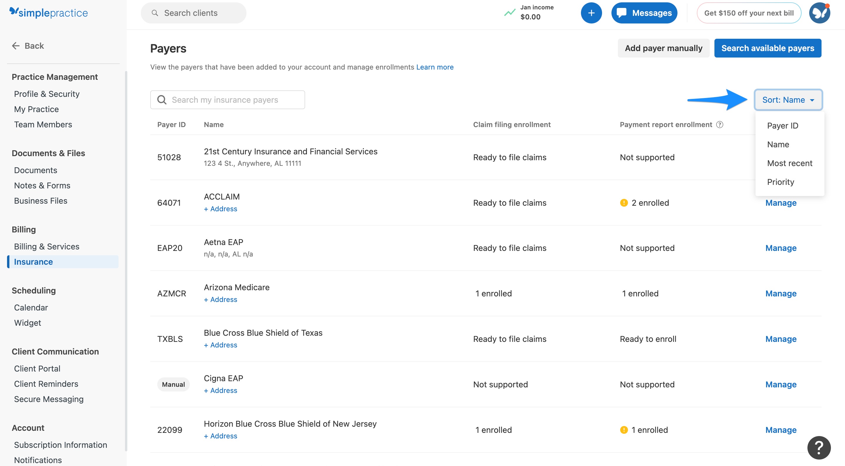 Submitting enrollments to file claims and receive Payment Reports ...