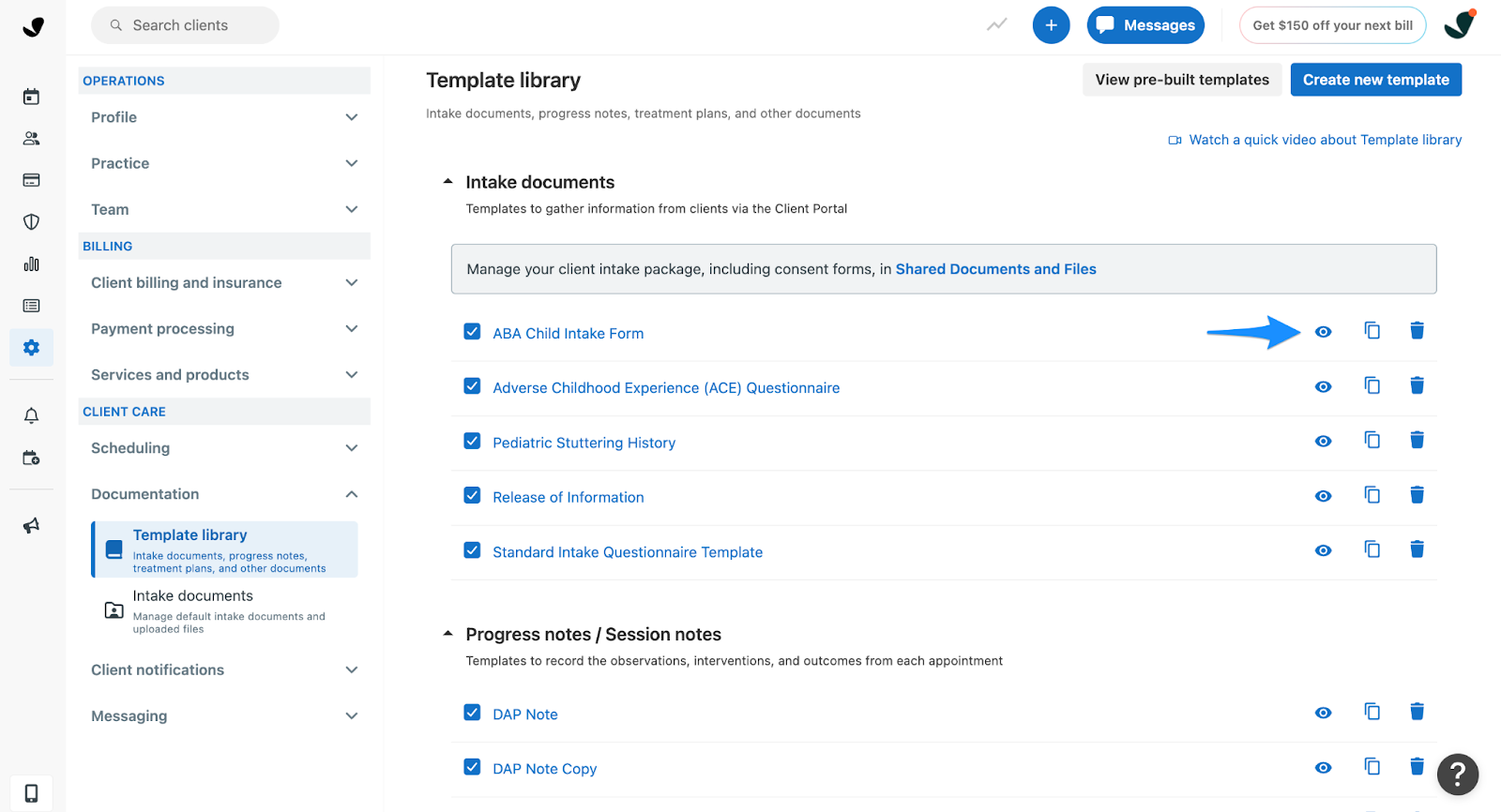 Creating customized templates – SimplePractice Support