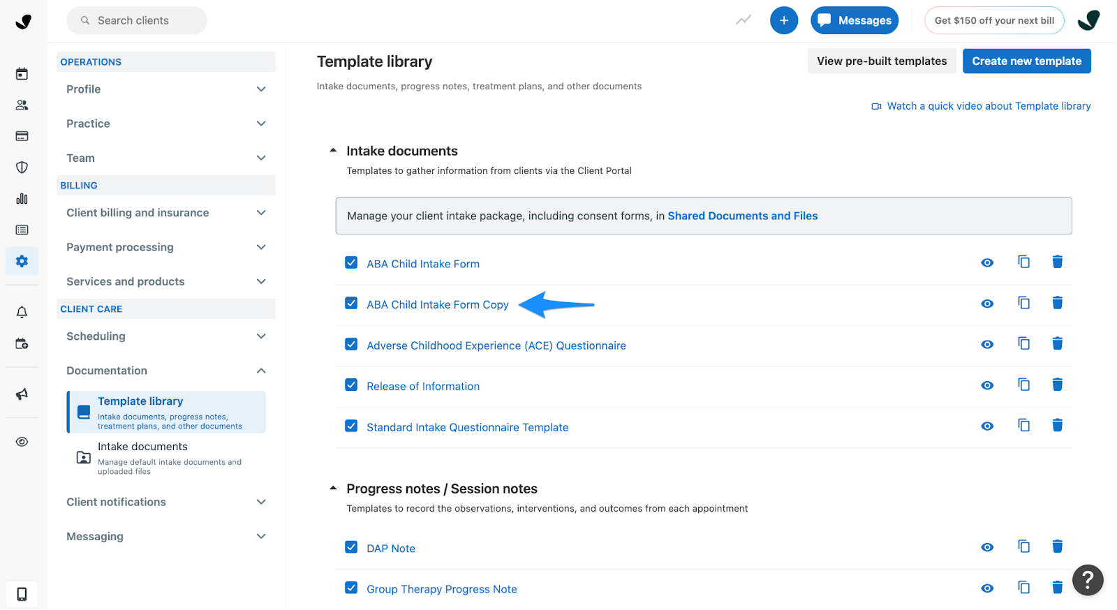 Creating customized templates – SimplePractice Support