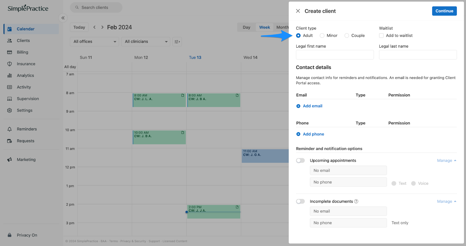 Adding A New Client And Navigating Your Clients And Contacts List Simplepractice Support