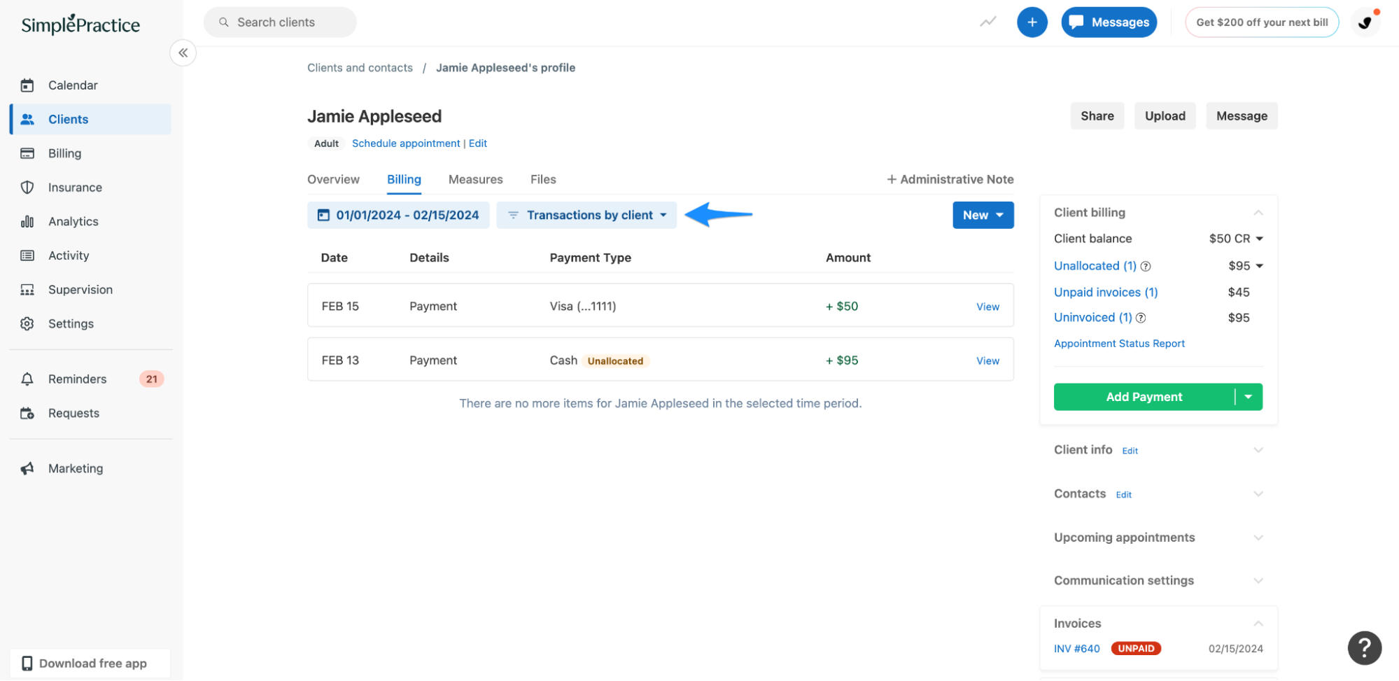 Navigating client payments – SimplePractice Support