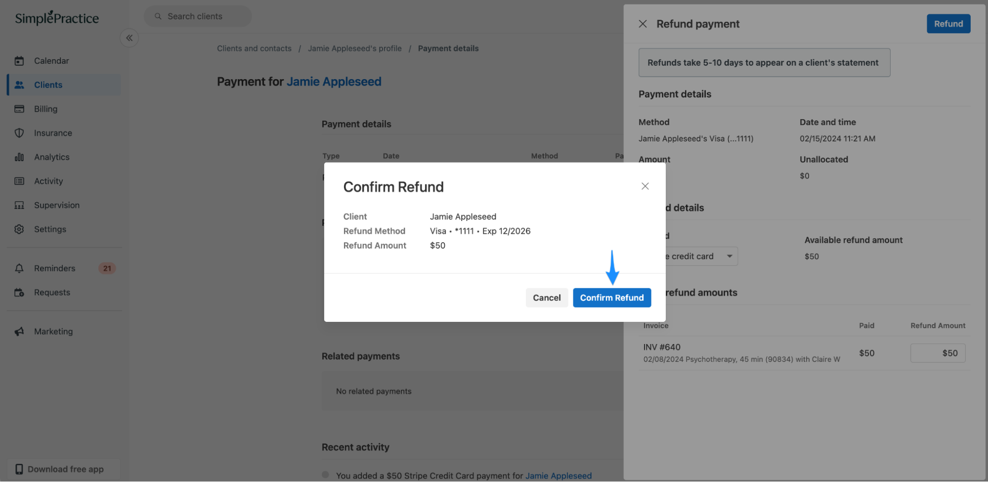 Navigating client payments – SimplePractice Support