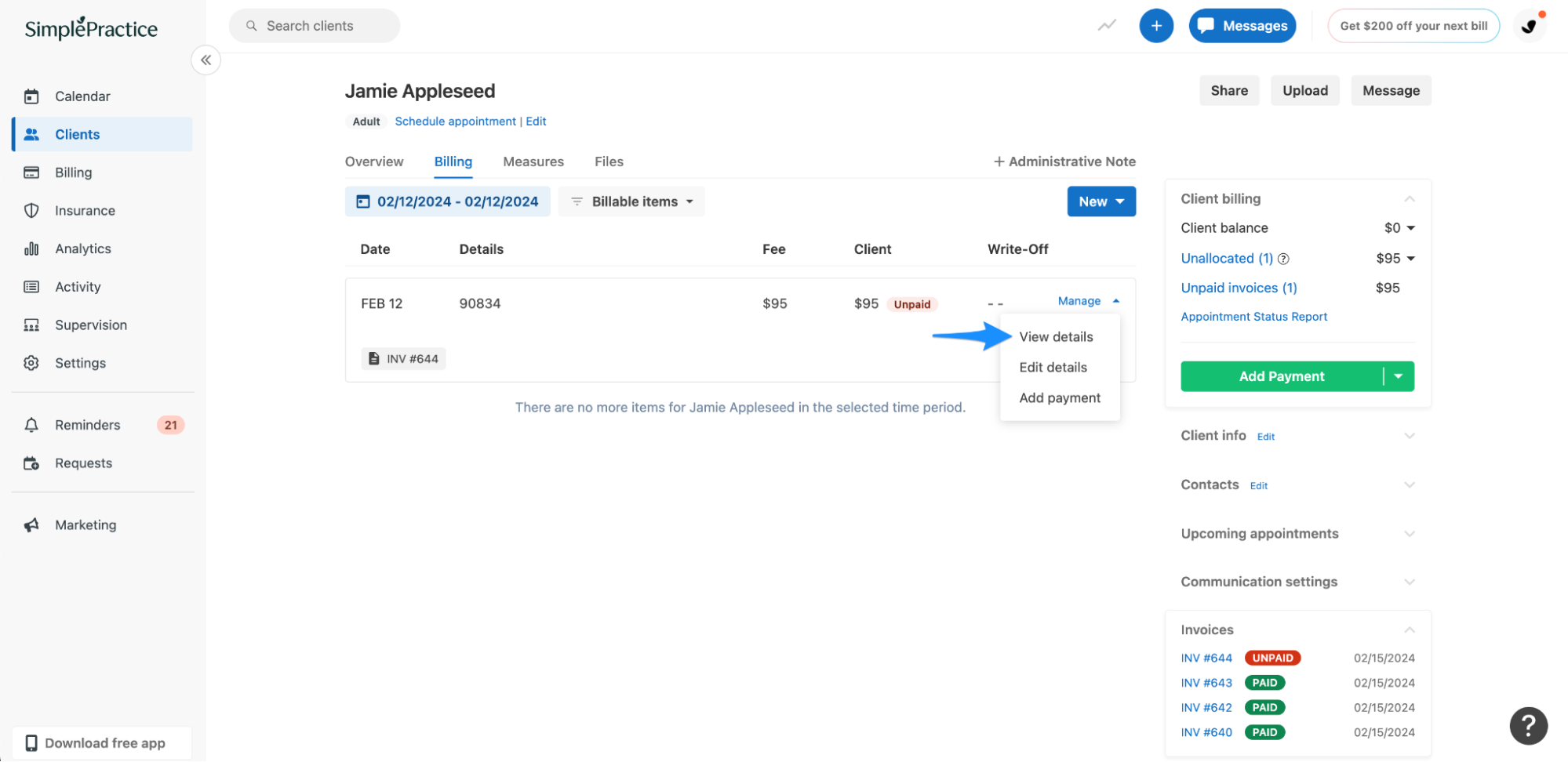 Navigating client payments – SimplePractice Support