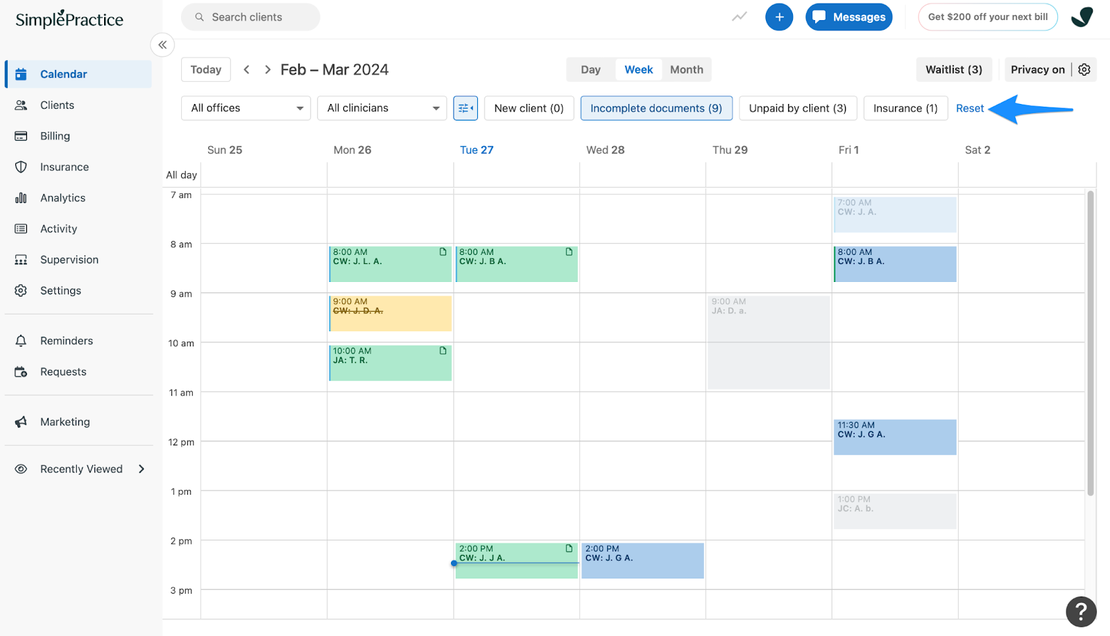 Navigating your calendar – SimplePractice Support