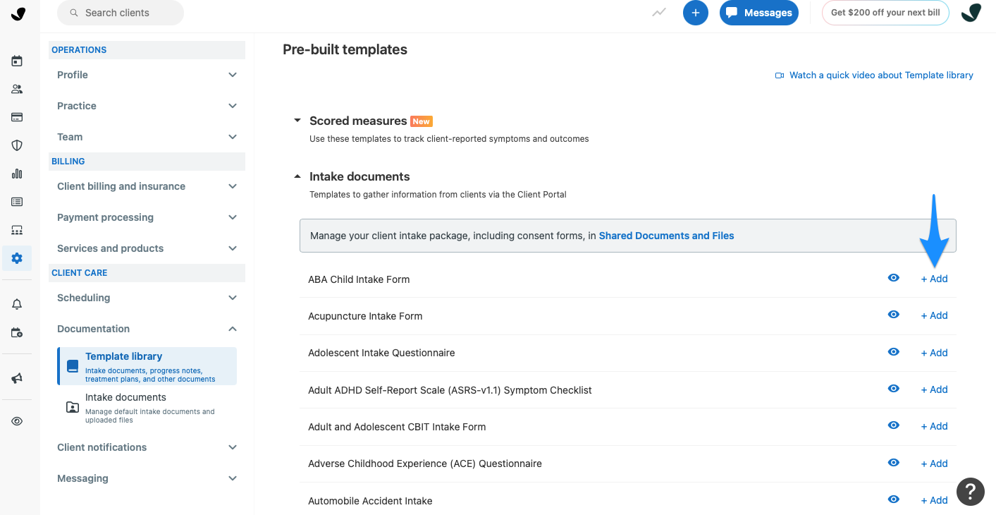 Using our pre-built templates – SimplePractice Support