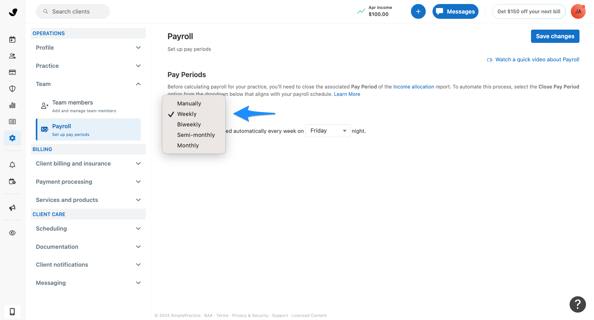 Calculating payroll for group practices – SimplePractice Support