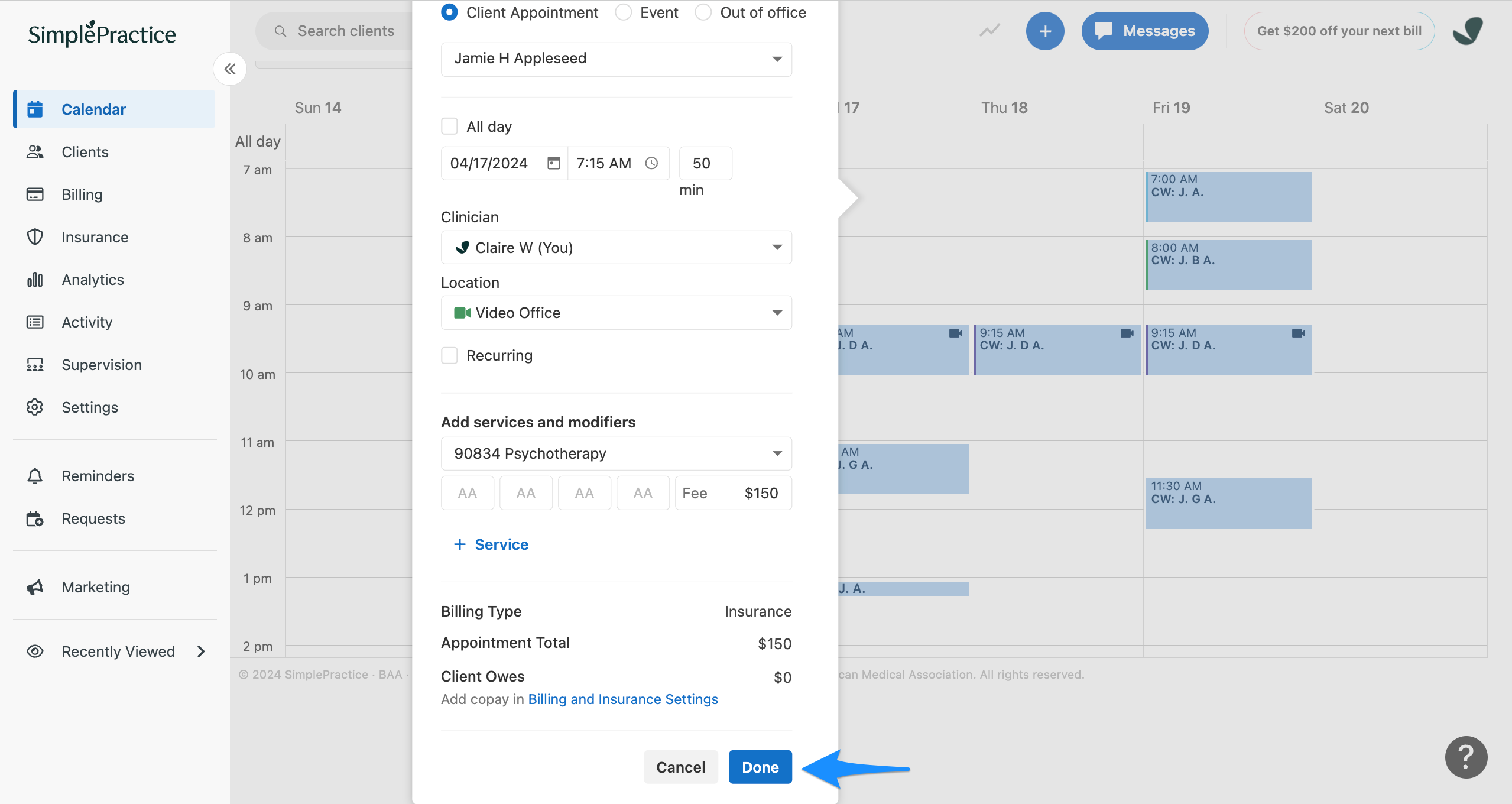 Adding and managing appointments – SimplePractice Support