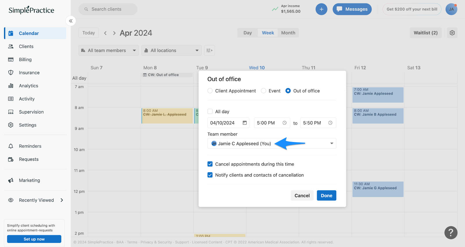 Adding and managing appointments – SimplePractice Support