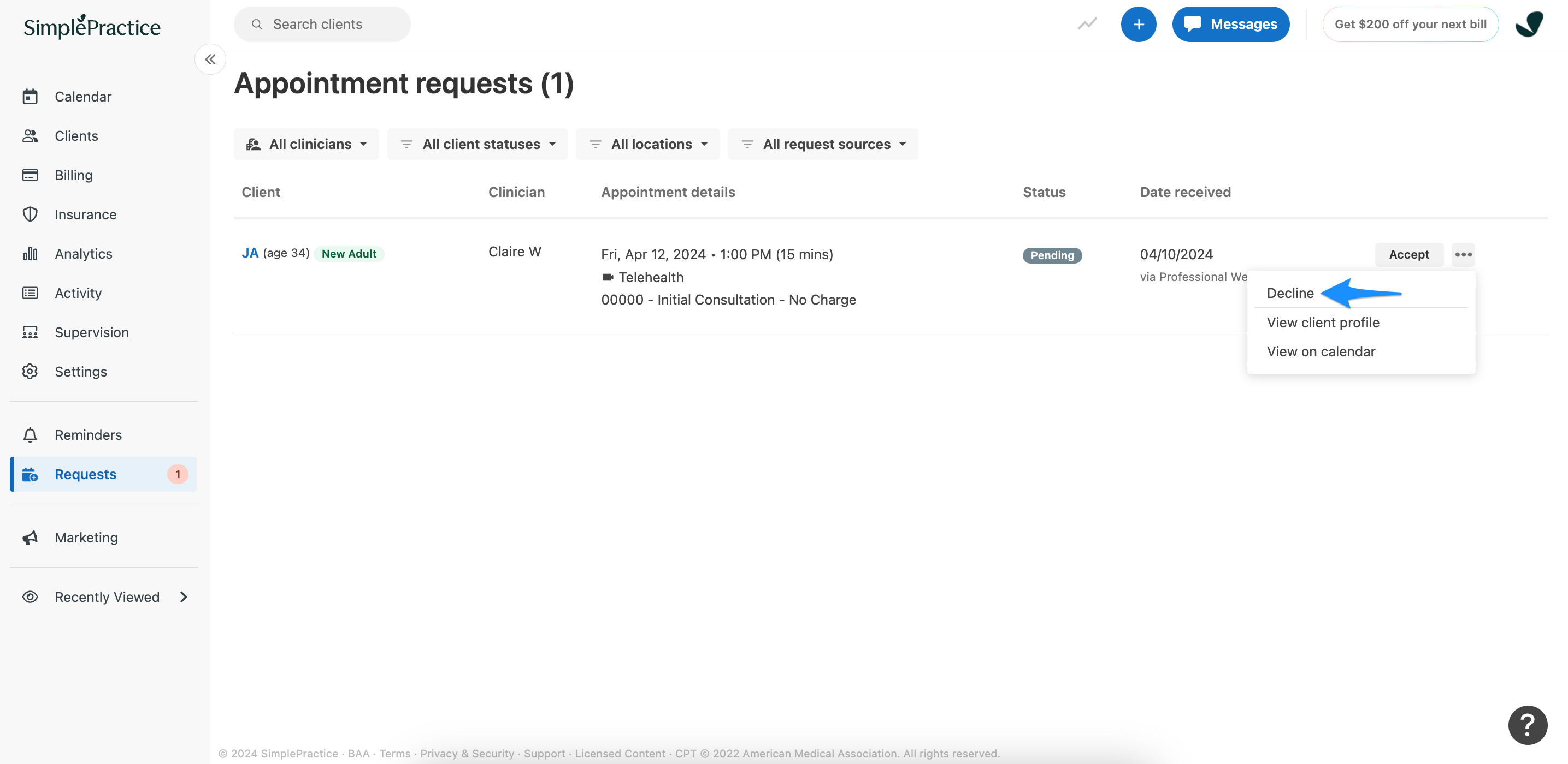 Enabling online appointment requests – SimplePractice Support
