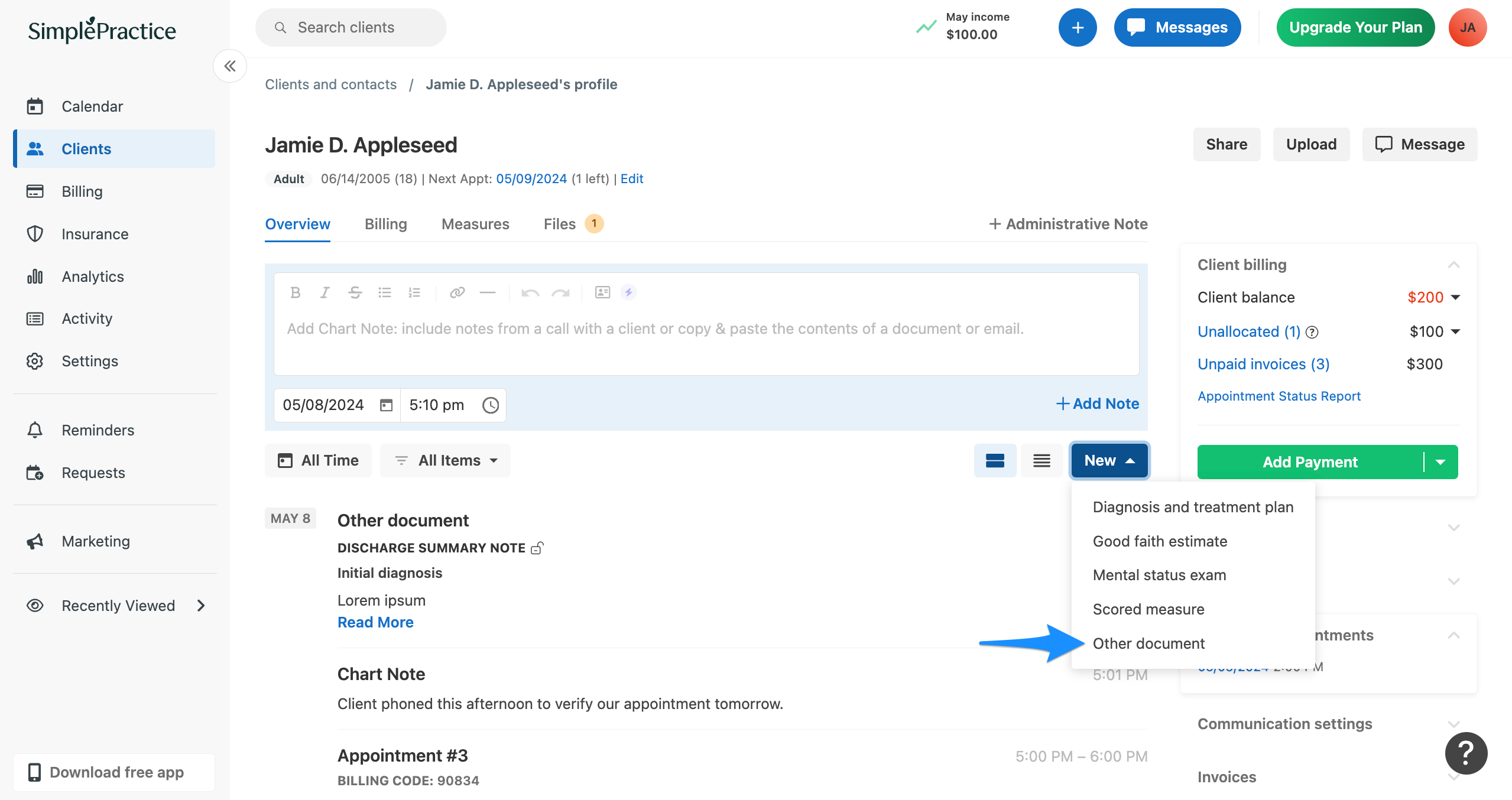 Adding other documents, diagnoses, and treatment plans – SimplePractice ...