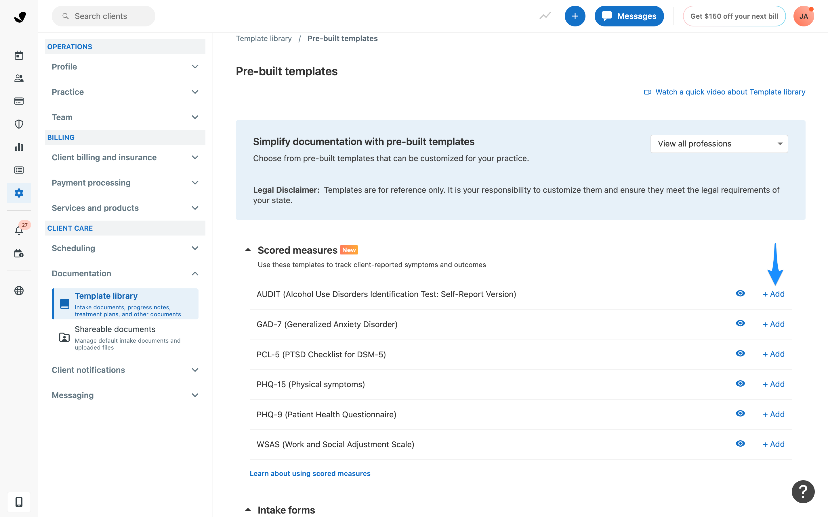 Creating customized templates – SimplePractice Support