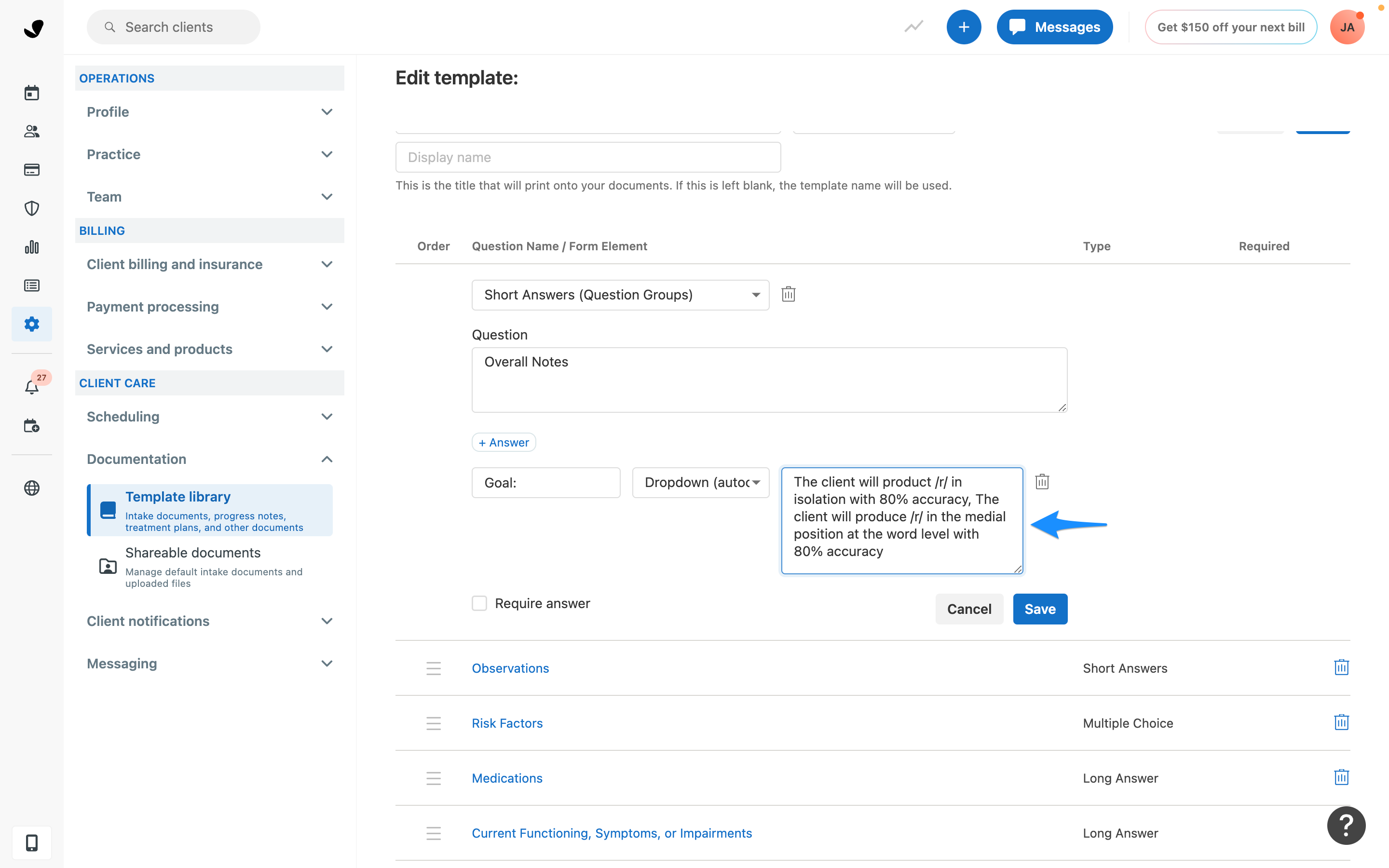 Creating customized templates – SimplePractice Support