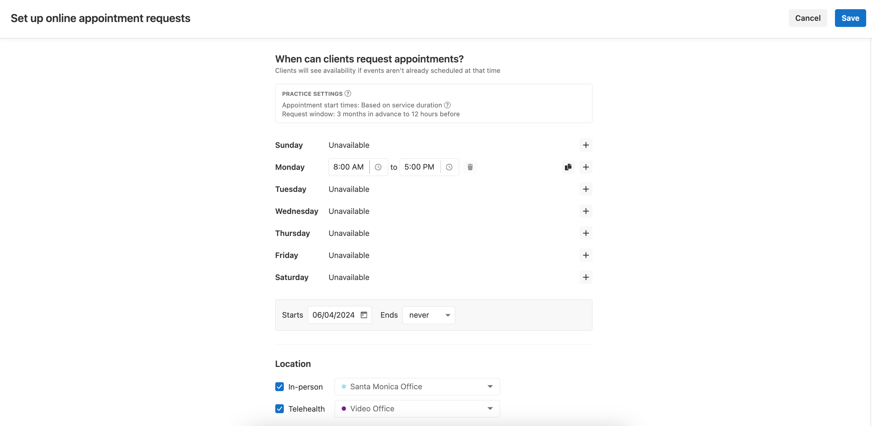 Enabling online appointment requests – SimplePractice Support