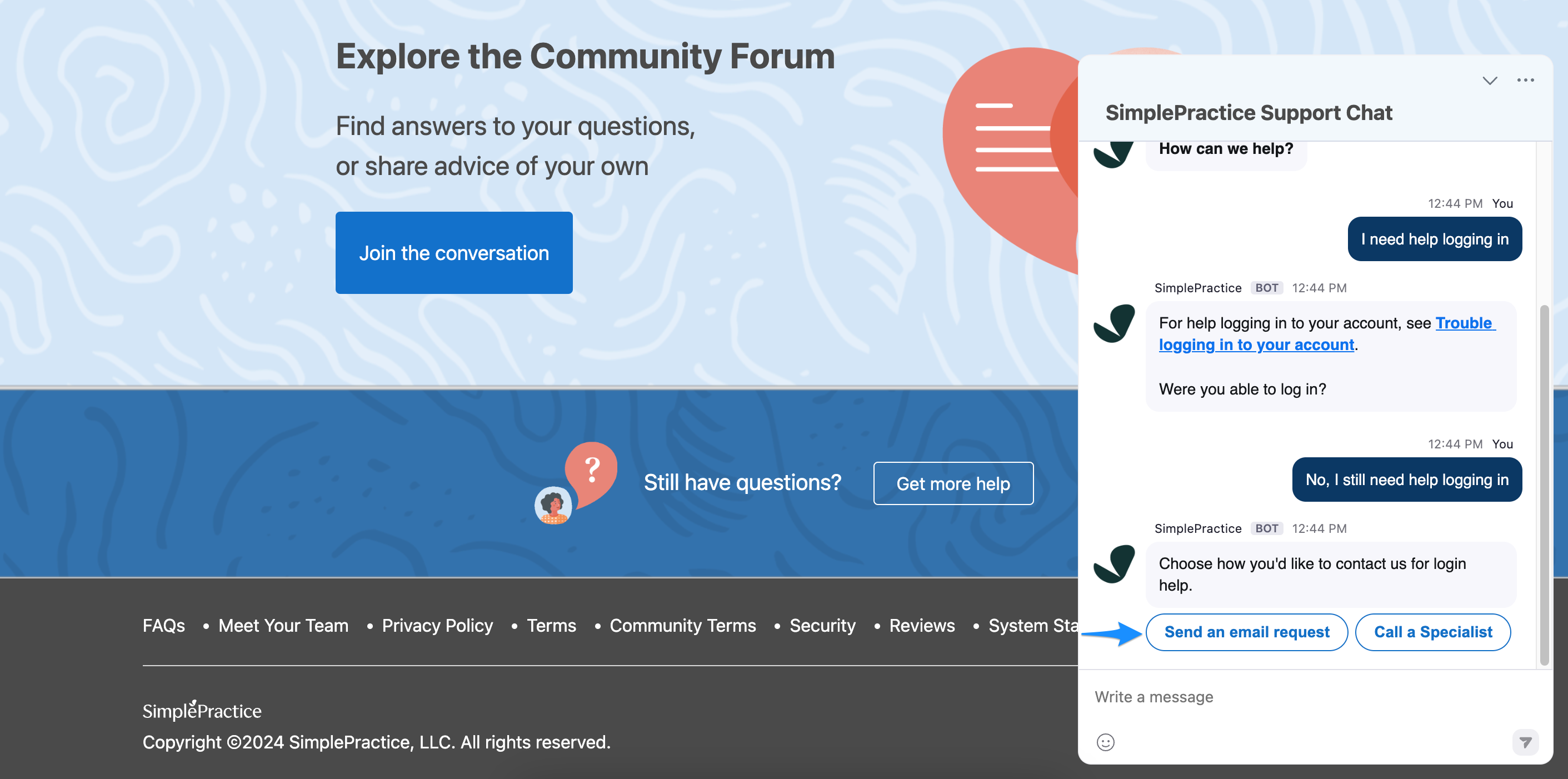 Trouble logging in to your account – SimplePractice Support