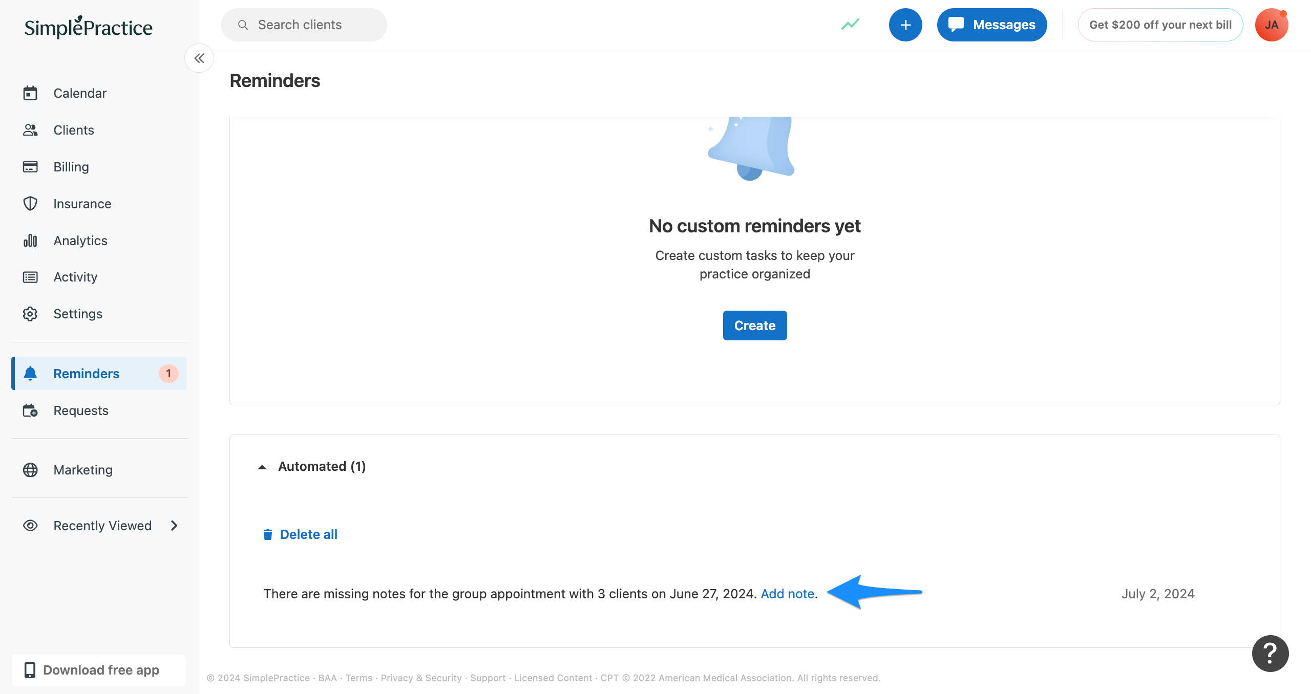 Using progress notes for group appointments – SimplePractice Support